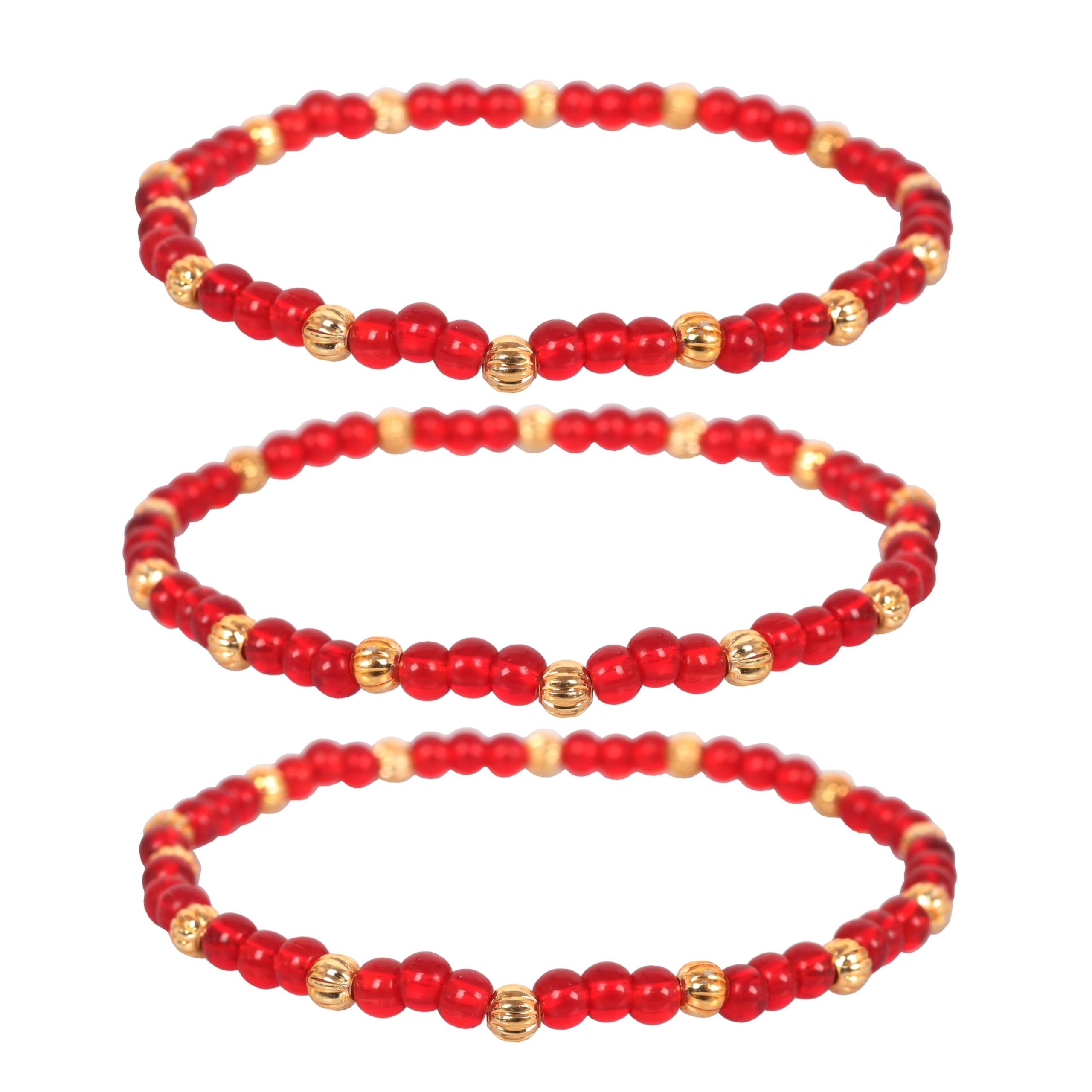 Sunsoul By Touchstone Indian Bollywood Handcrafted 4MM Round Shape Red Color Faux Ruby Musk ...