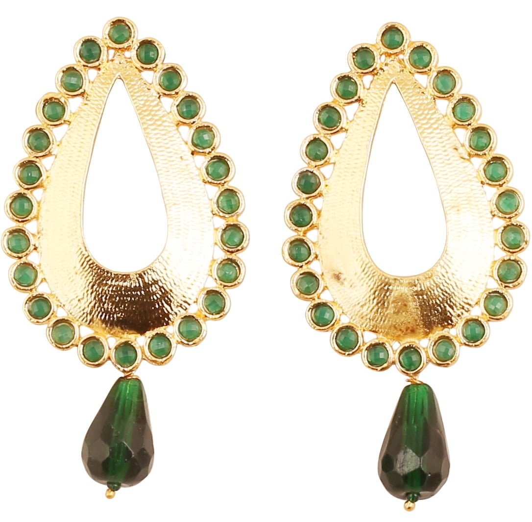 Sunsoul by Touchstone Indian Bollywood Neatly Cut Metal Faux Emerald ...