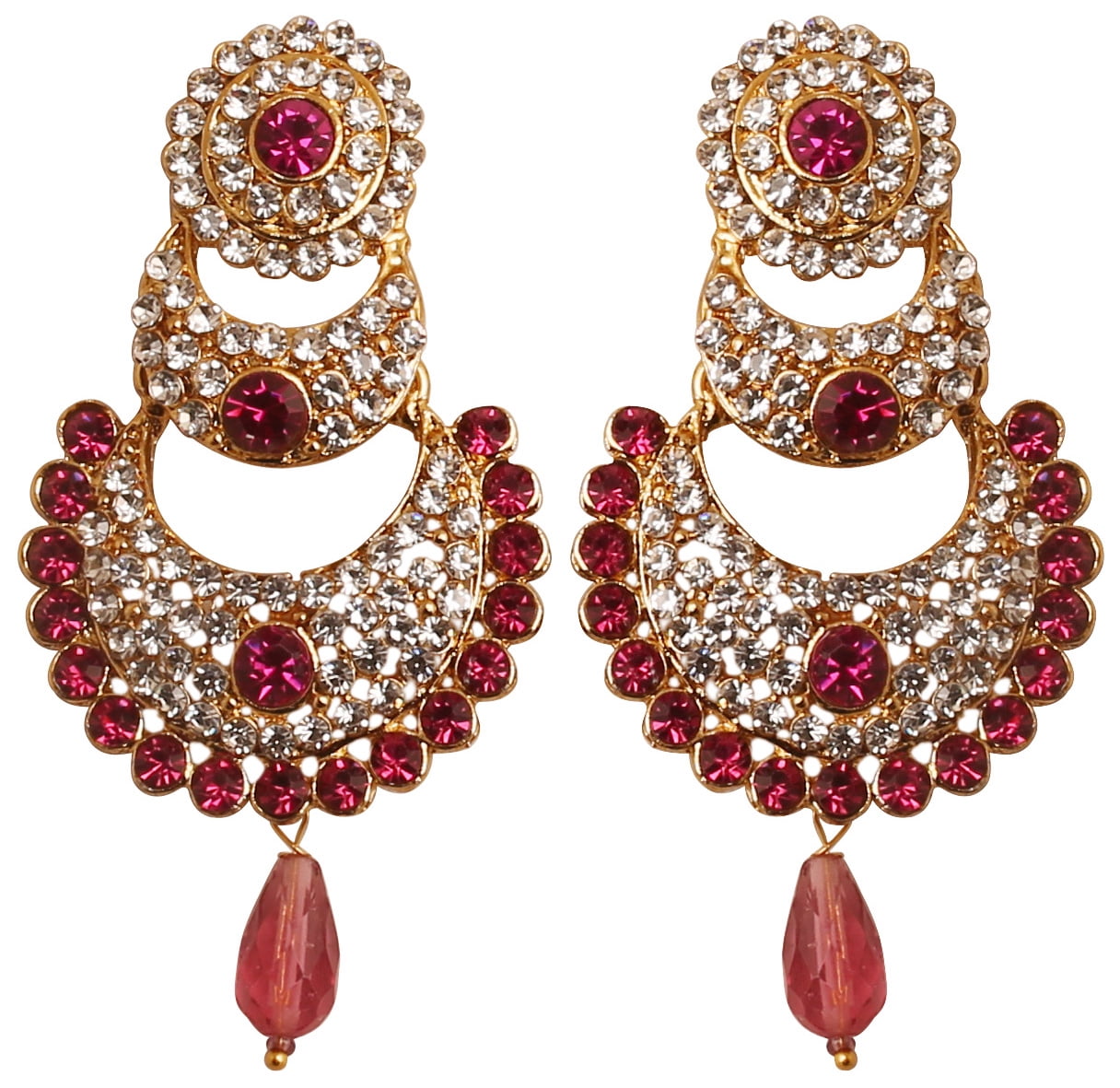 Sunsoul by Touchstone Indian Bollywood White Crystals And Pink Fuchsia ...