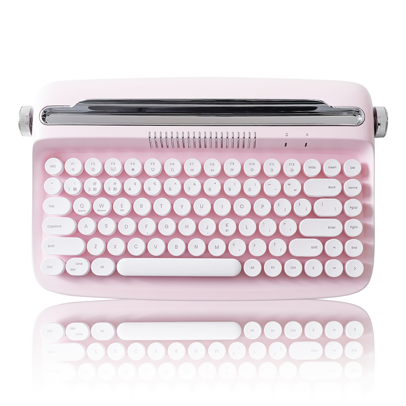 Sunspire ACTTO B303 Pink Retro Wireless BT Typewriter with Adjustable Stand, Multi-Device ...
