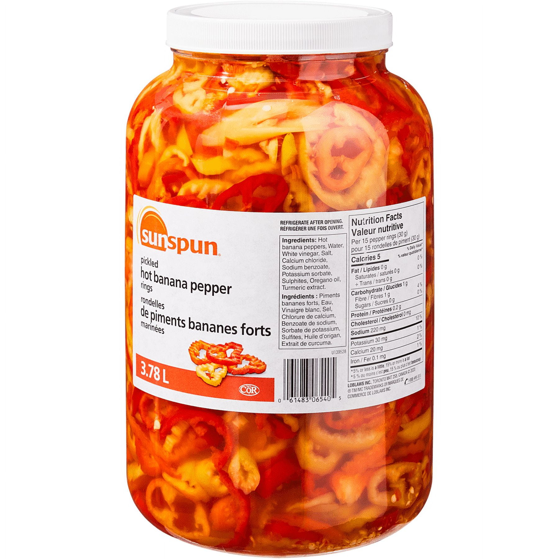 Sunspun Pickled Hot Banana Pepper Rings 3.78L/1 Gallon - Walmart.com