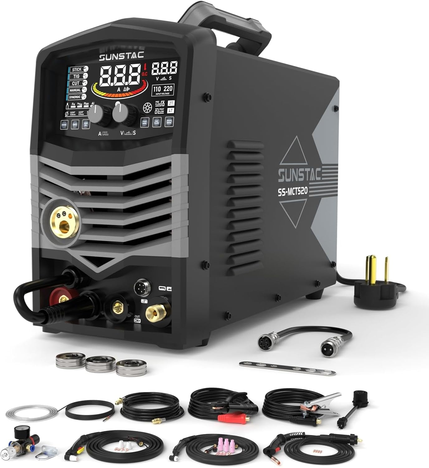Sunstac 5 in 1 Plasma Cutter and Welder Combo, CUT/TIG/MIG/Flux MIG/MMA ...
