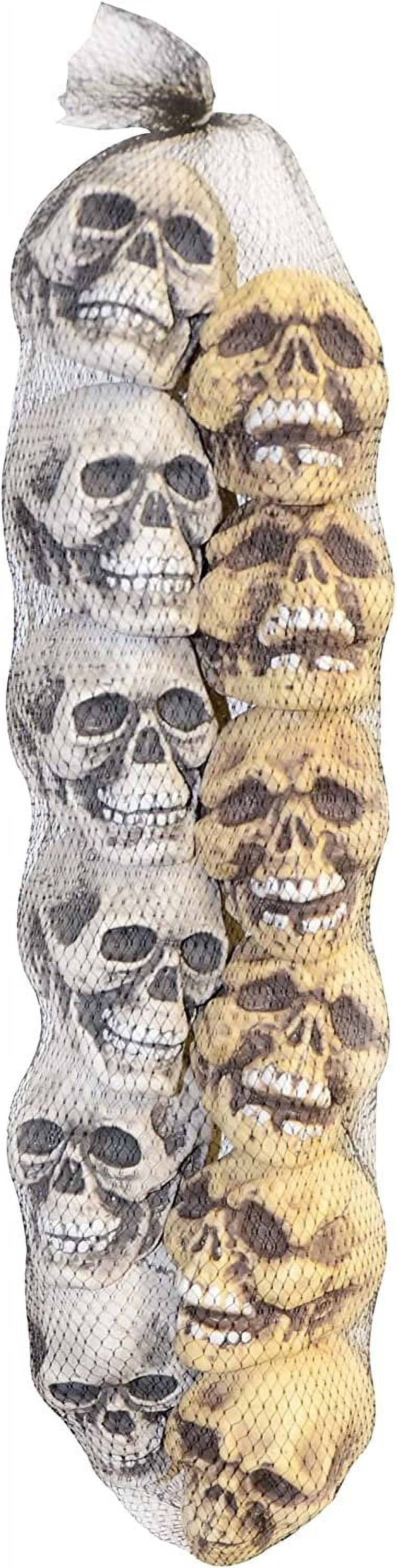 Sunstar Industries Small Foam Fake Halloween Mini Skull Decorations, 12 ...