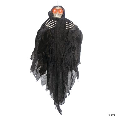 Sunstar Halloween Animated Skeleton Flying Reaper Decoration, Scary ...
