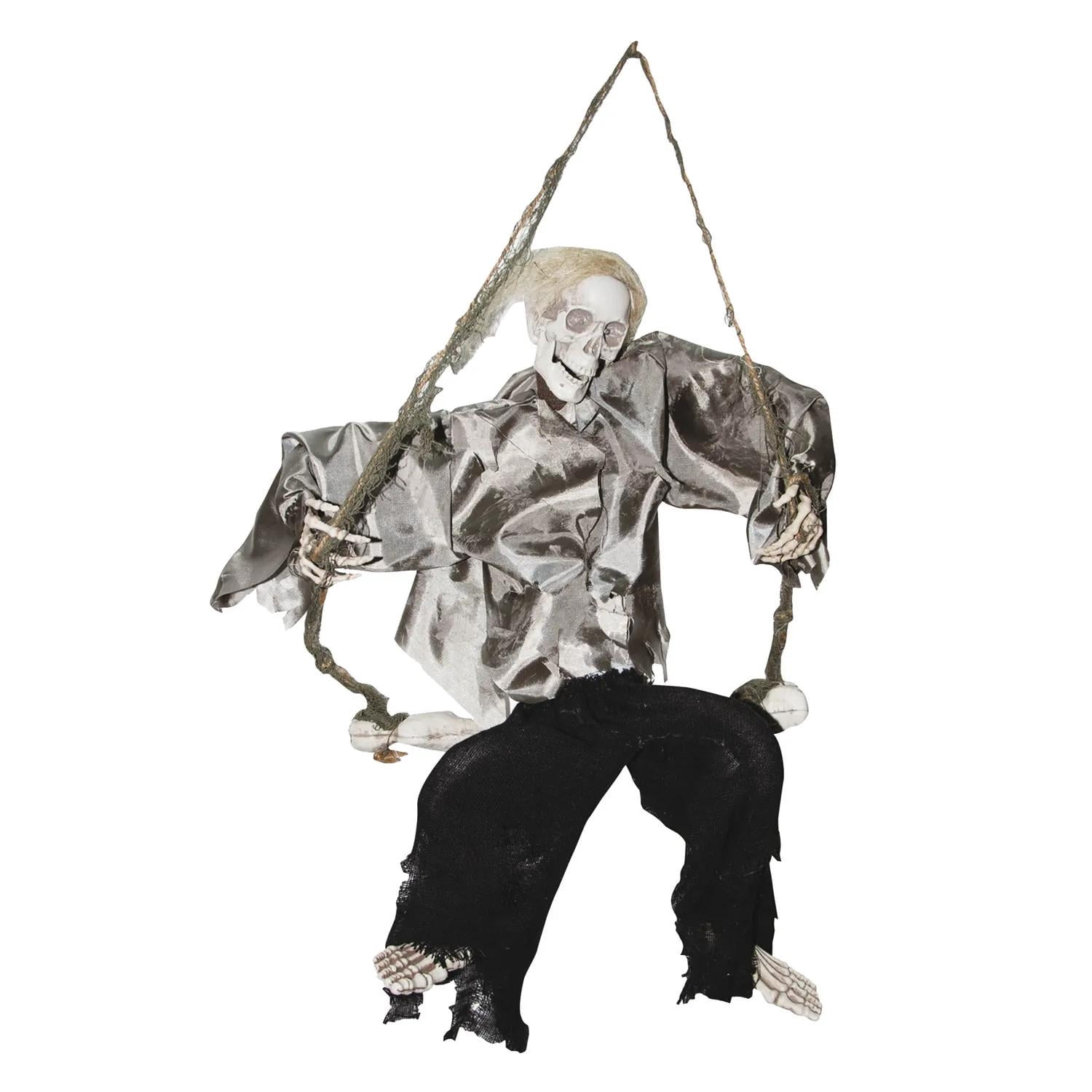 Sunstar Kicking Reaper on Swing Light-Up Halloween Decoration - 36 in ...