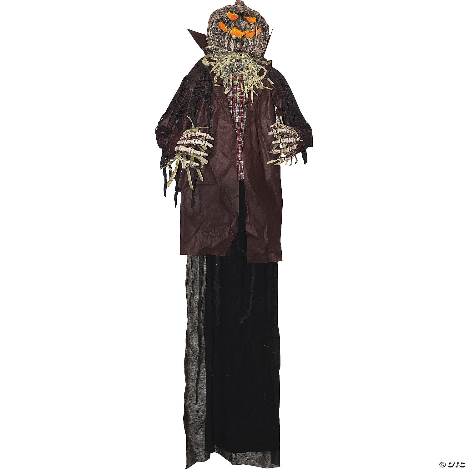 Sunstar Pumpkin Man LED Lighted Scarecrow Hanging Halloween Decoration ...