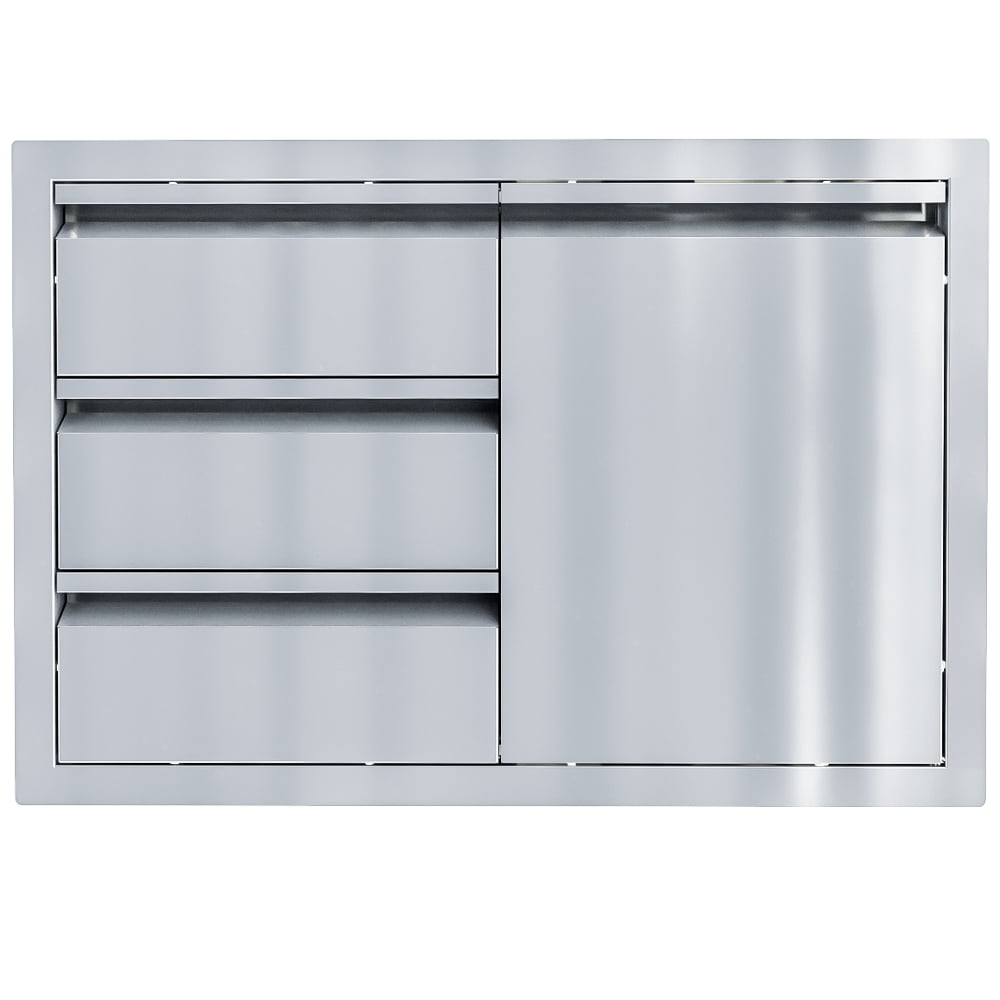 Aruba 30 in. Stainless Steel 3-Drawer Door and Drawer Combo unit ...