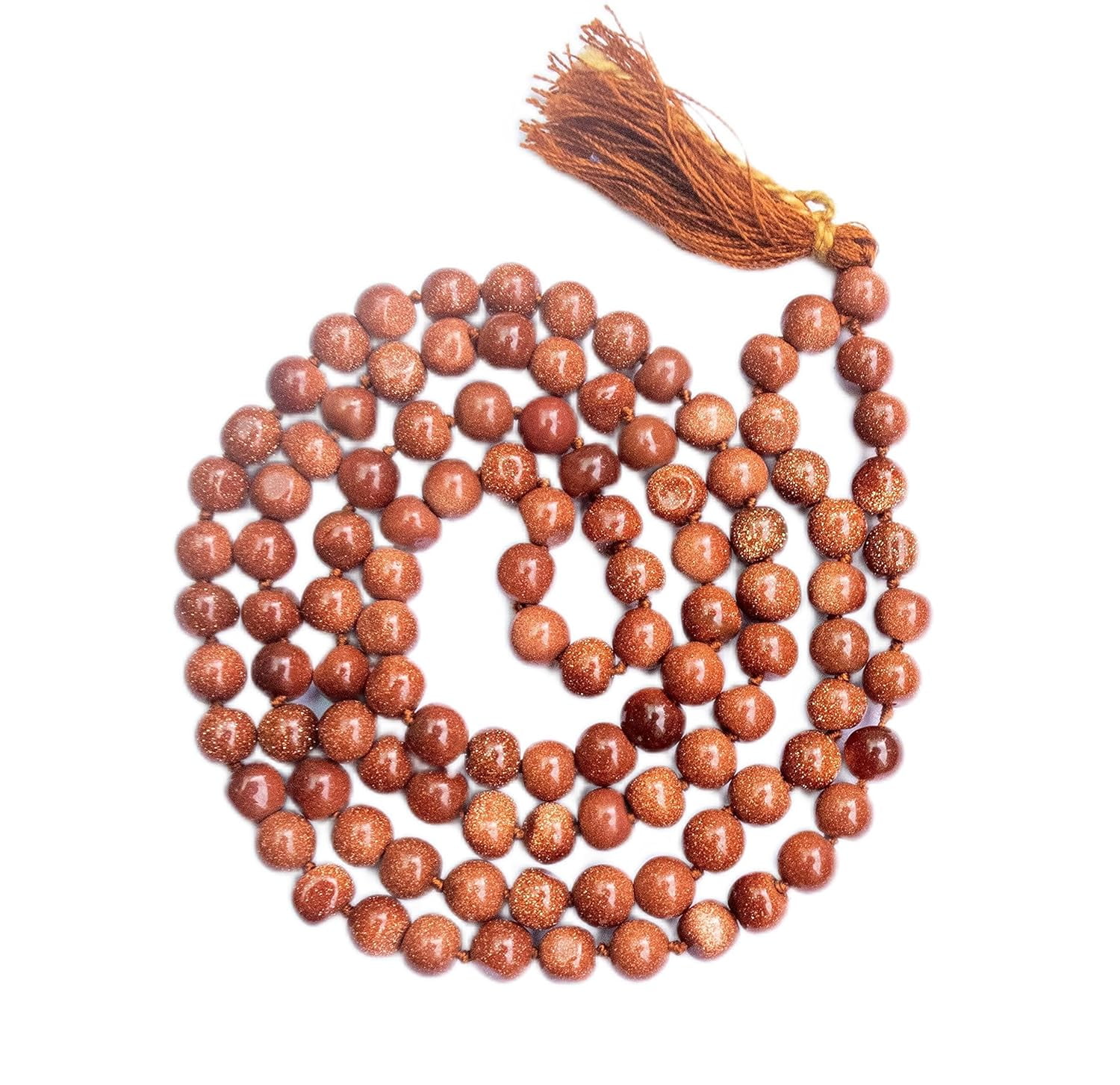 Sunstone Mala(108 Beads, 27 inch, 8mm, Lab Certified) - Brown - Natural ...
