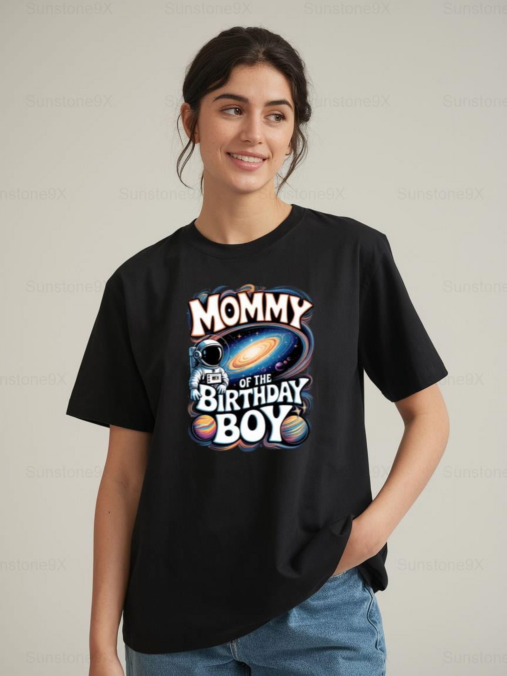 Sunstone9X Mommy of the Birthday Boy Astronaut Shirt with Space Theme, for unisex up to 5XL ...
