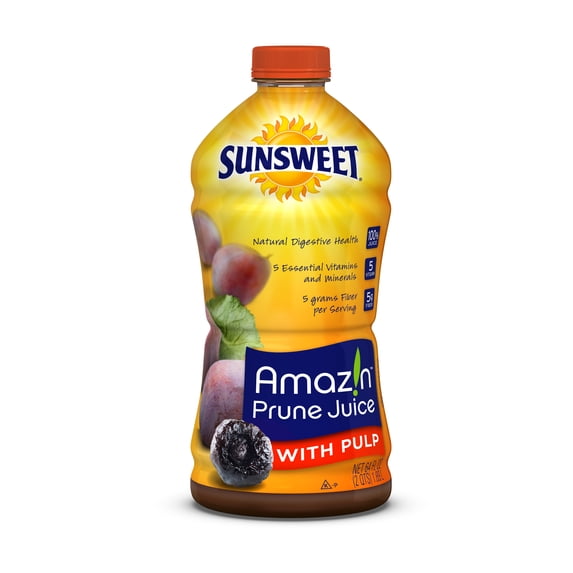 Sunsweet Amazin Prune Juice with Pulp, 64 Fl Oz, 5g Fiber per 8oz, Good ...