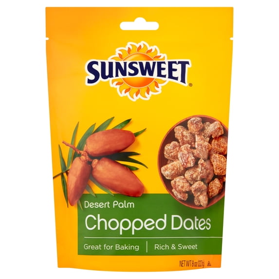 Sunsweet Chopped Dates, 8 Oz, Shelf-Stable Kosher Dates, Fiber-Rich ...