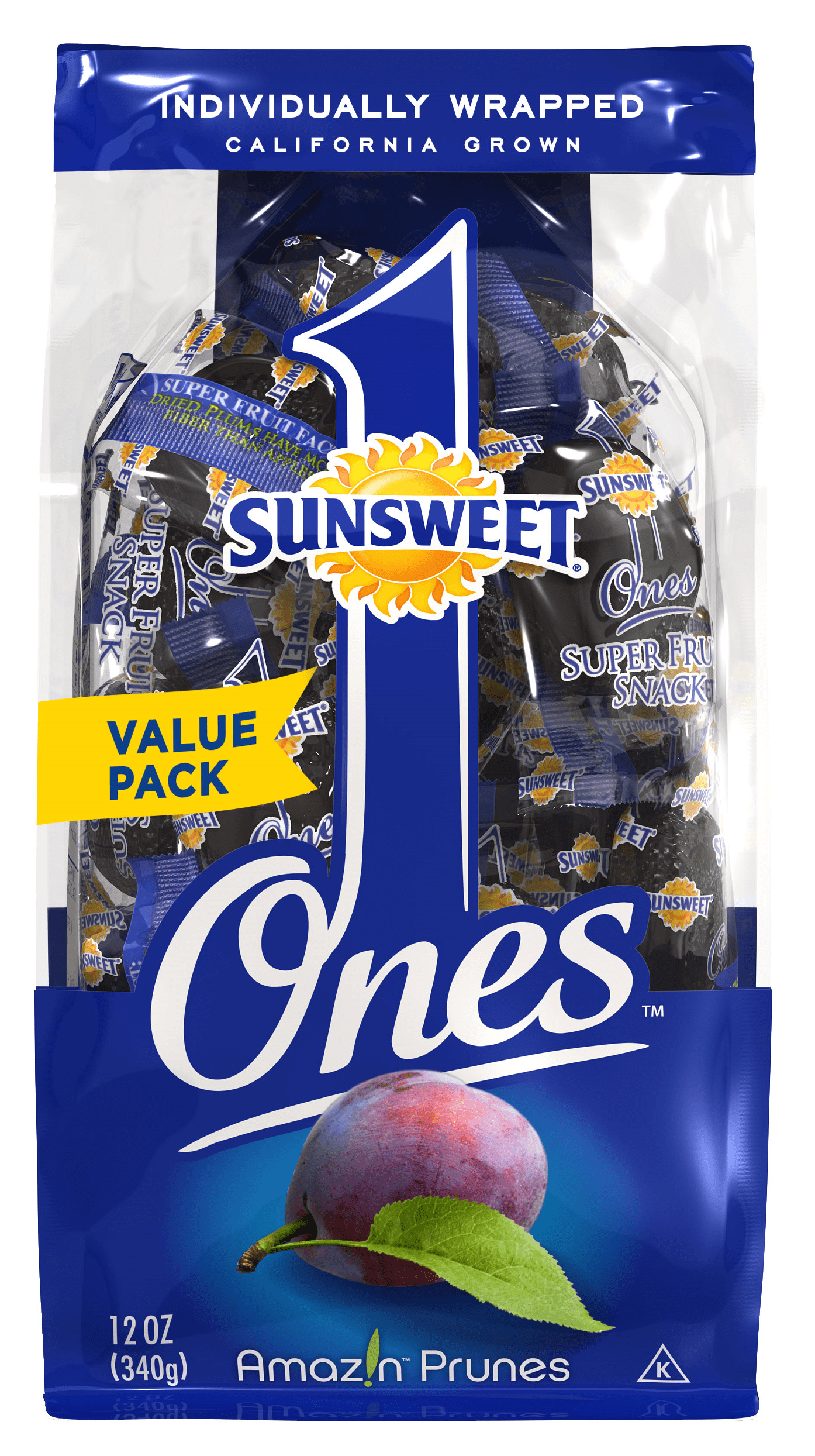 Sunsweet Ones Single Wrapped Dried Prunes Value Pack, 12 Oz - Walmart ...
