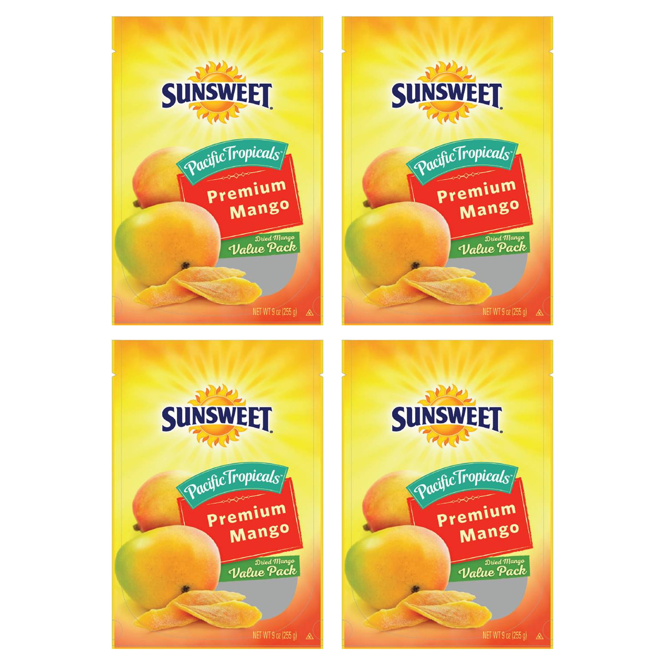 (4 pack) Sunsweet Premium Dried Mango, Value Pack, 9 Oz - Walmart.com