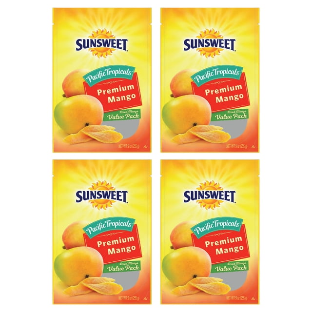 (4 pack) Sunsweet Premium Dried Mango, Value Pack, 9 Oz - Walmart.com