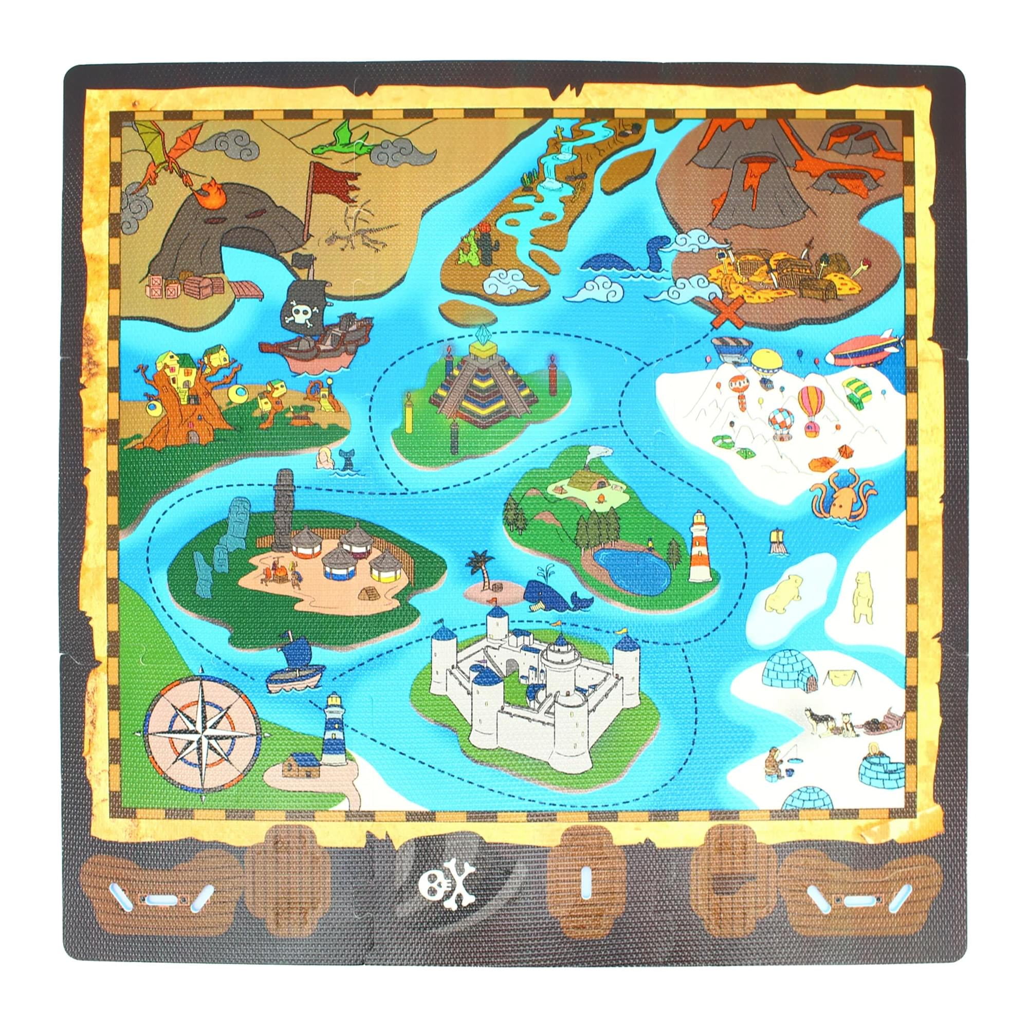 Sunta Play Mat DIY Treasure Map and Ship | 9 Piece Set - Walmart.com