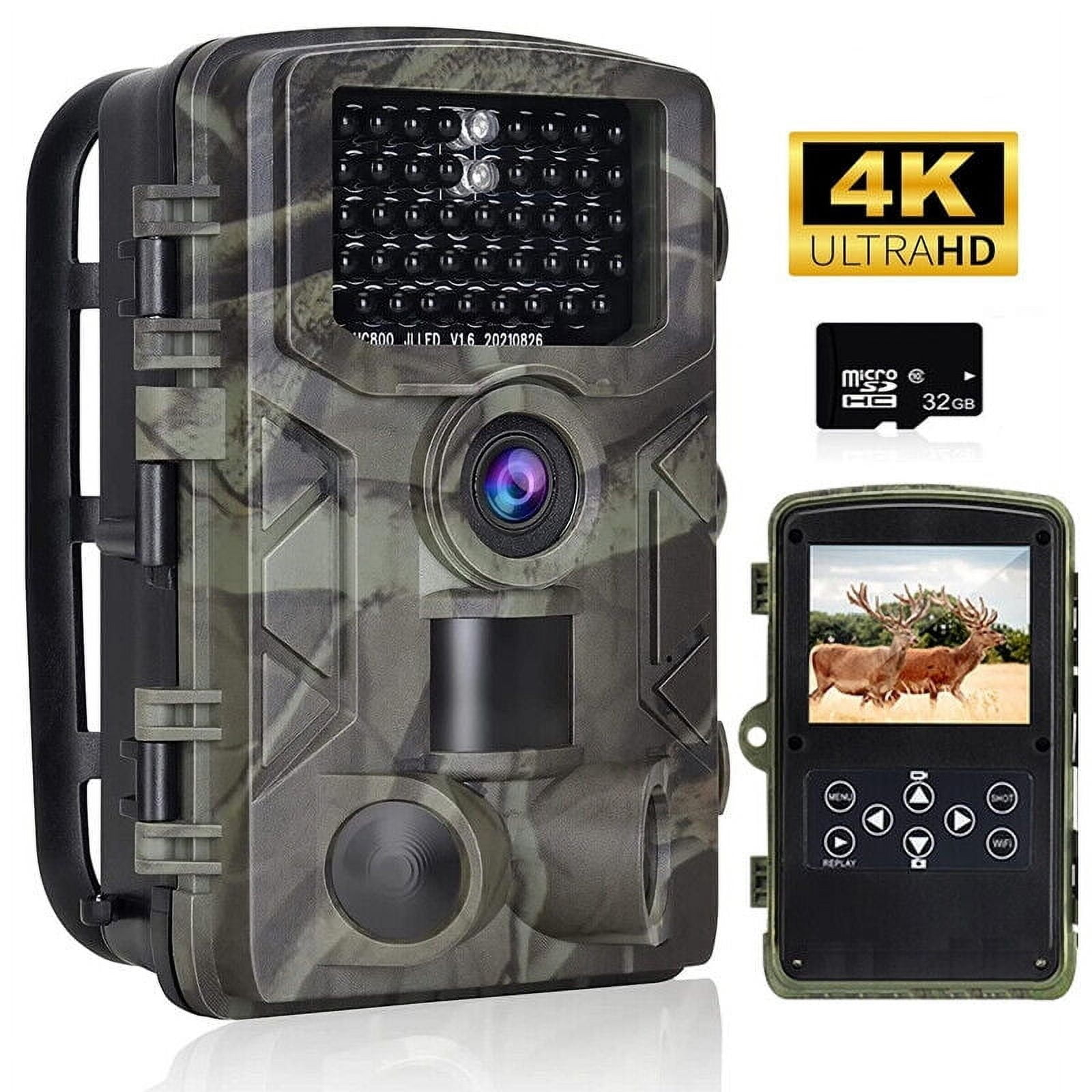 SuntekCam 48MP 4K Trail Camera with 32GB SD Card, Night Vision, Waterproof, for Wildlife ...