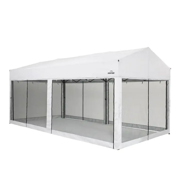 Suntime 10'x20' Easy Pop Up Rectangular Canopy w/Removable Sidewalls ...