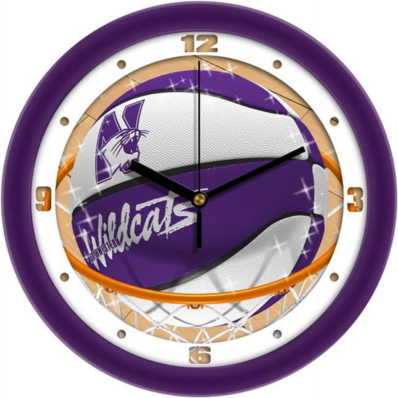 Suntime ST-CO3-NOW-SDCLOCK Northwestern Wildcats-Slam Dunk Wall Clock ...