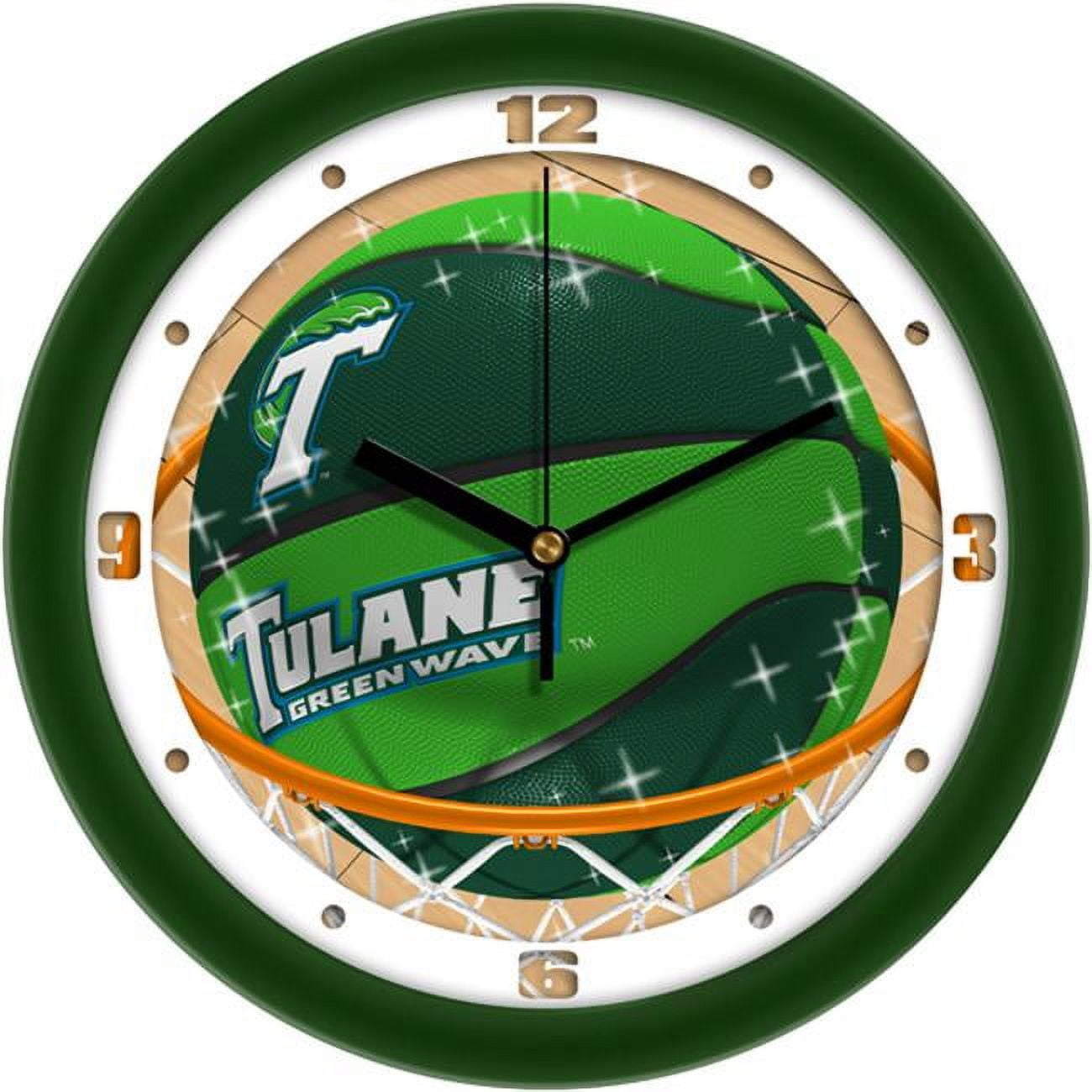 Suntime ST-CO3-TGW-SDCLOCK Tulane University Green Wave-Slam Dunk Wall ...