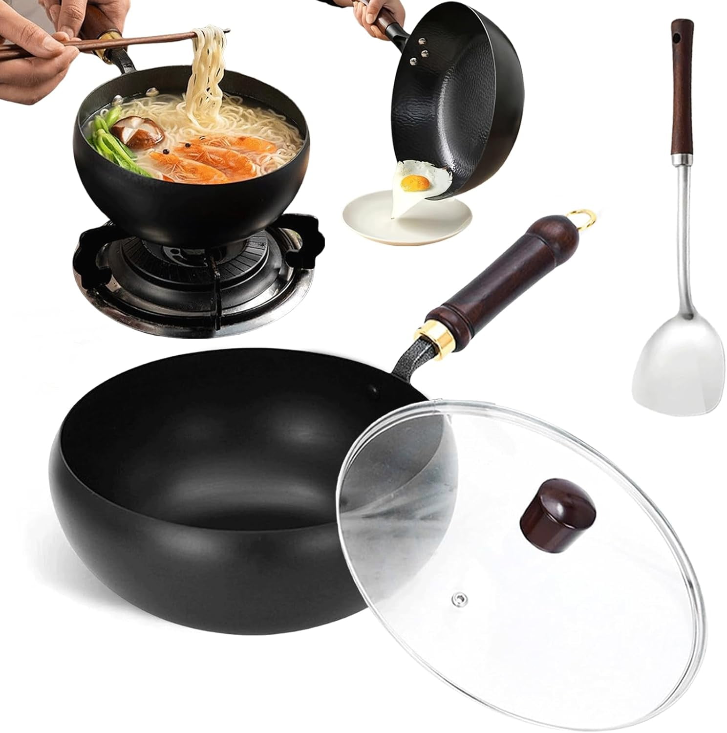 Suntuup Japanese Iron Pan, Uncoated Iron Pan with Lid, 2025 Upgraded ...