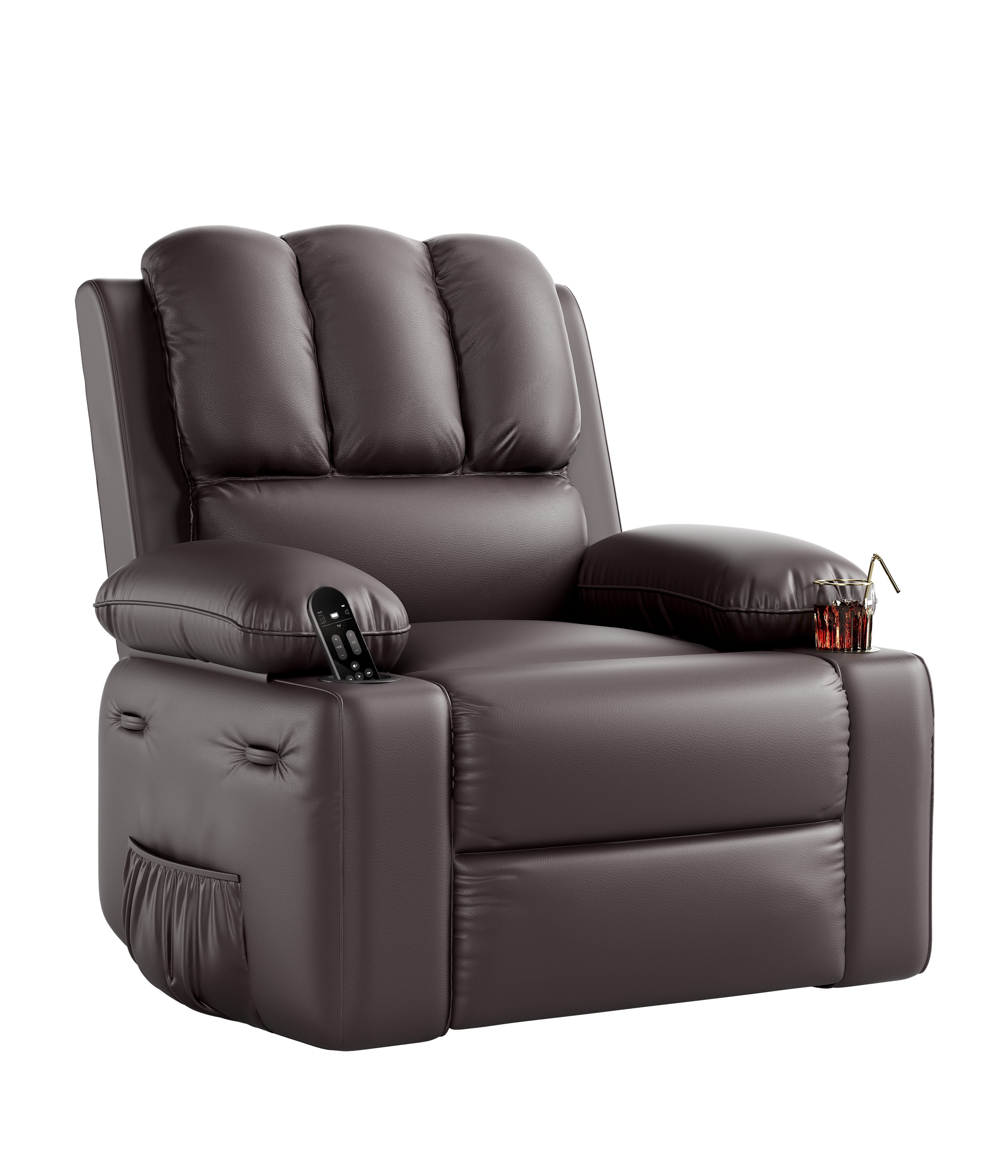 Sunvasagoo Big & Tall Recliner Chair, 27" Wide Seat, PU Leather, 400Lb ...