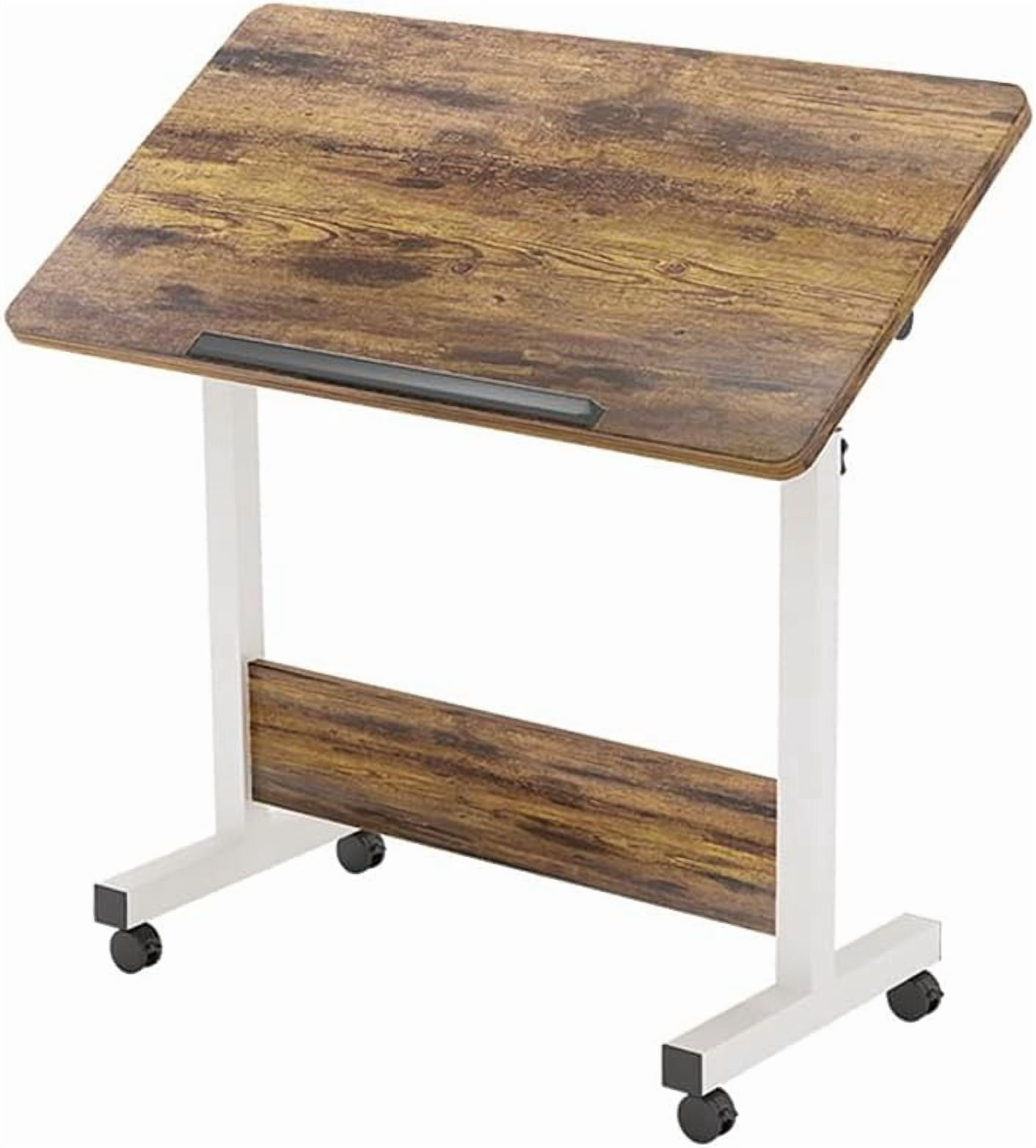 Sunvasagoo Standing Height Adjustable Computer Desk with Wheels Mobile ...