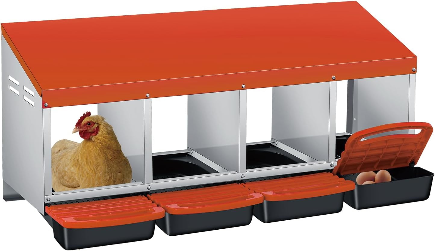 Sunvasagoo Zinc Alloy Chicken Nesting Box, 3/4 Hole Roll Away Egg ...