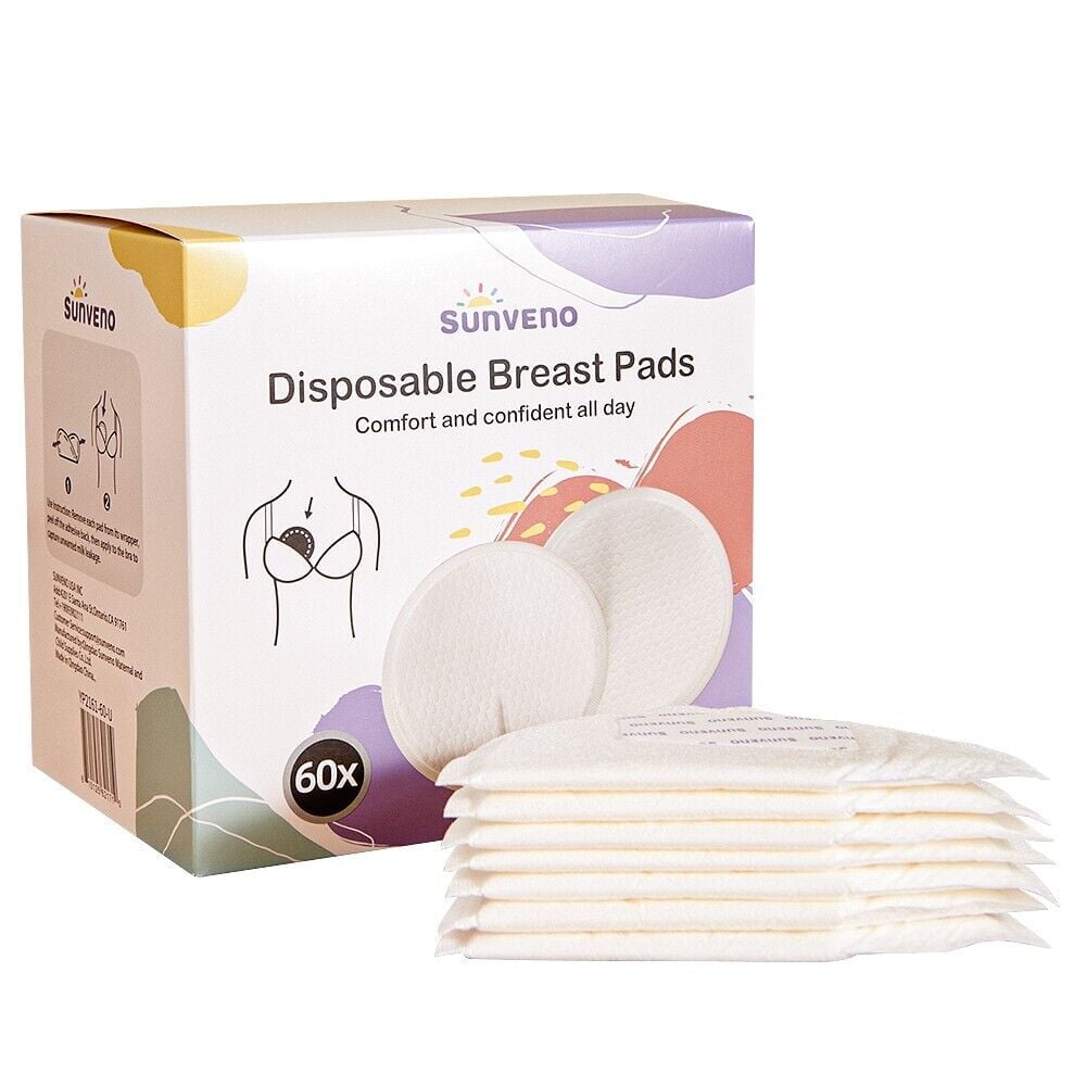 Sunveno Disposable Thin Nursing Pads, Individually Packaged, White, 60 ...