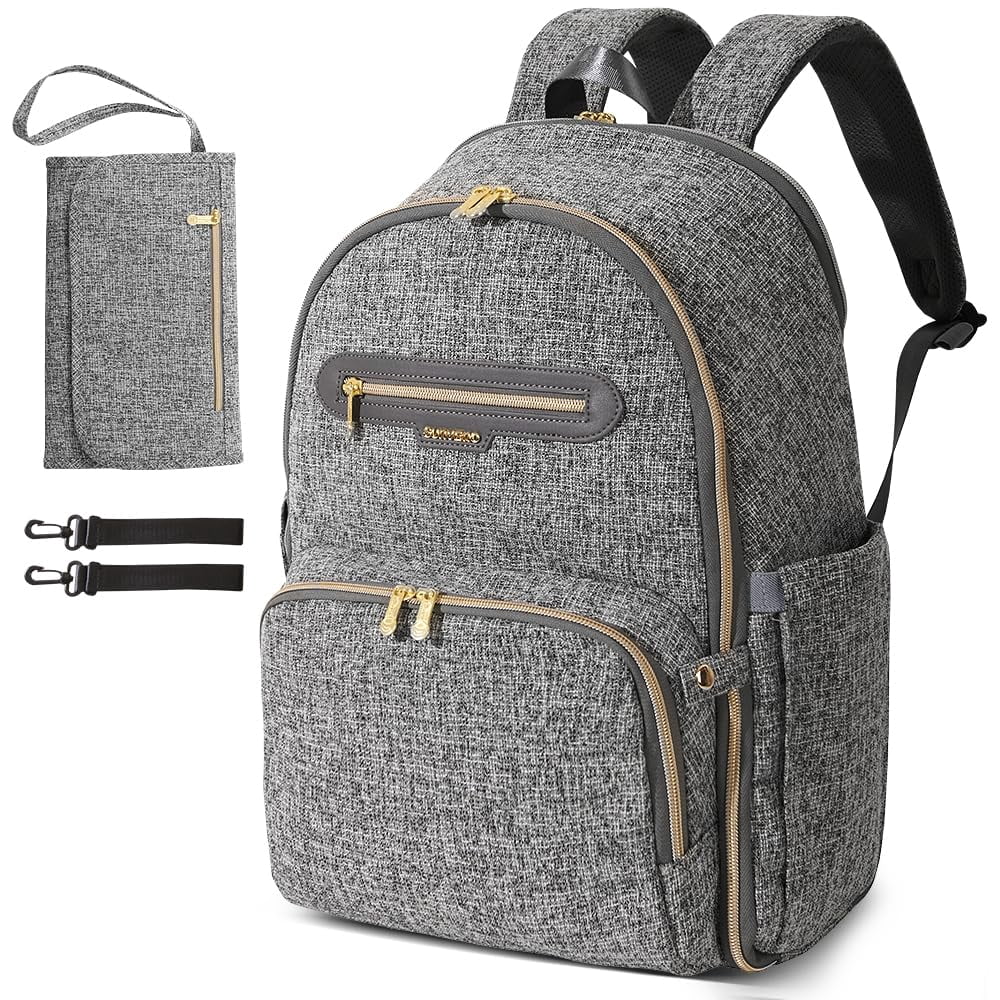 Sunveno Foldable Diaper Backpack, Wide Opening, Large Disposable Diaper ...