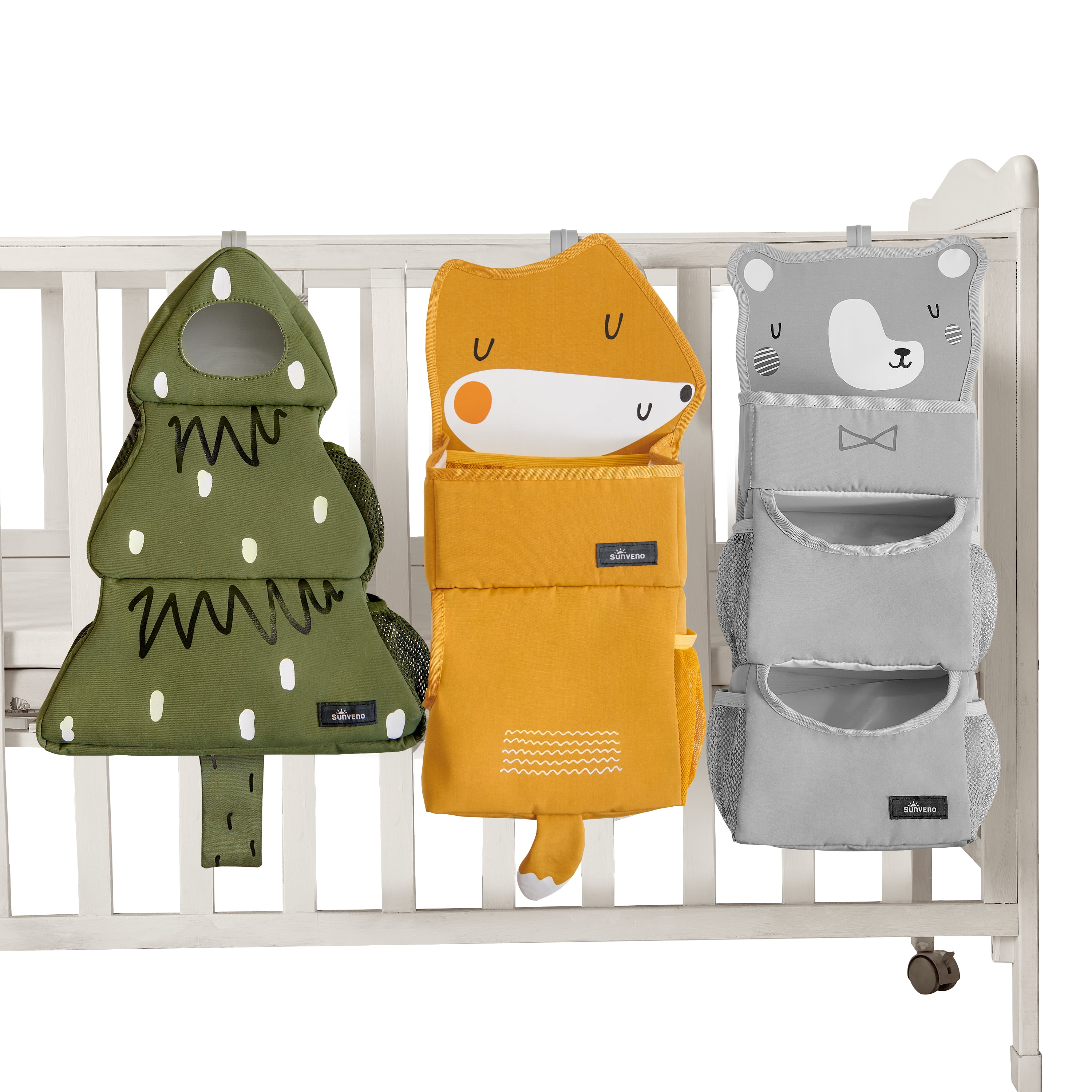 Sunveno Hanging Diaper Caddy Organizer Crib Nursing Organizer, 3pcs ...
