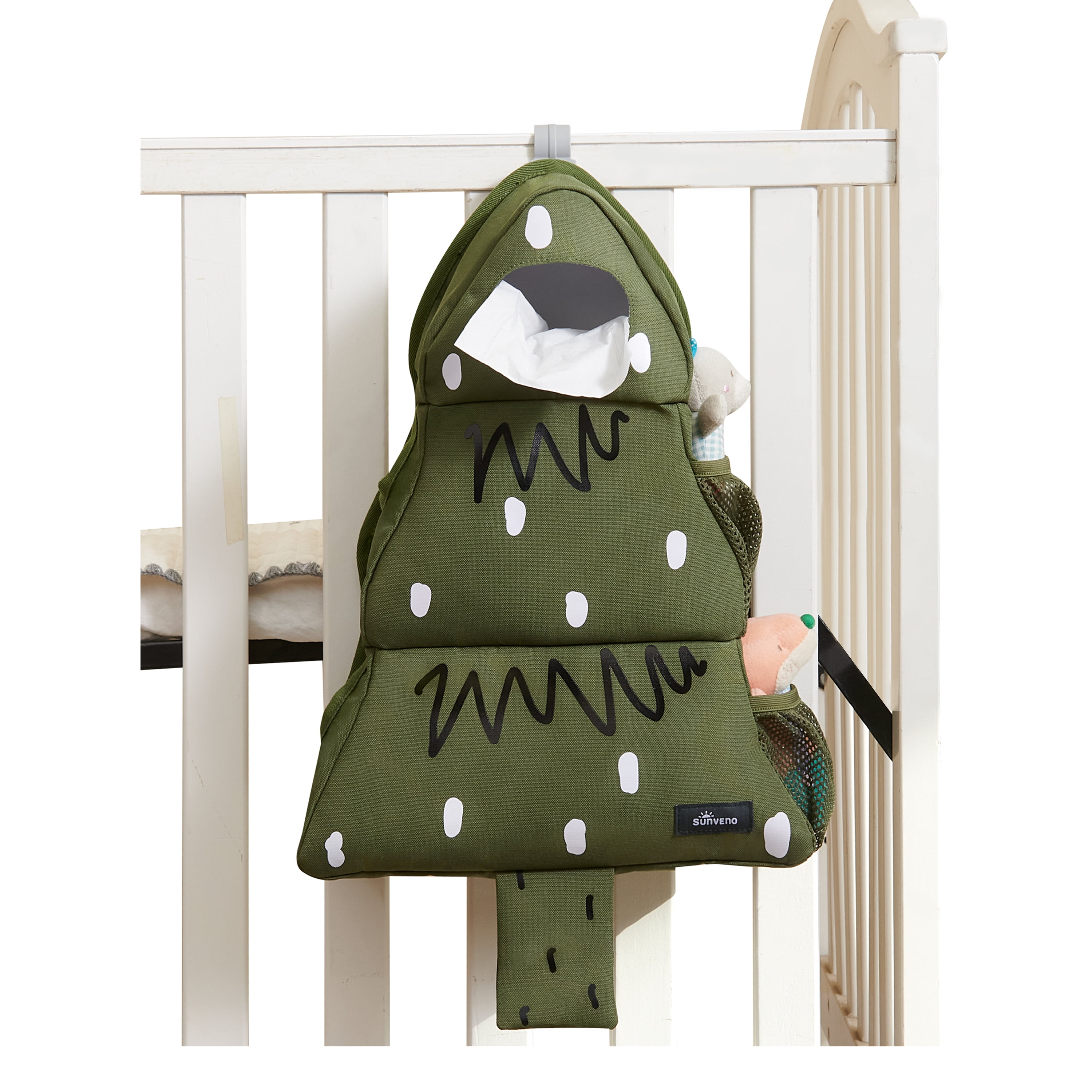Sunveno Hanging Diaper Caddy Organizer Crib Nursing Organizer, Green ...