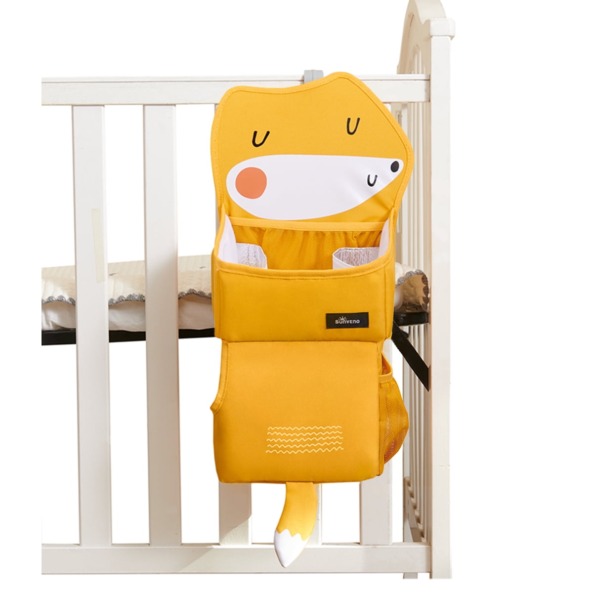 Sunveno Hanging Diaper Caddy Organizer Crib Nursing Organizer, Yellow ...