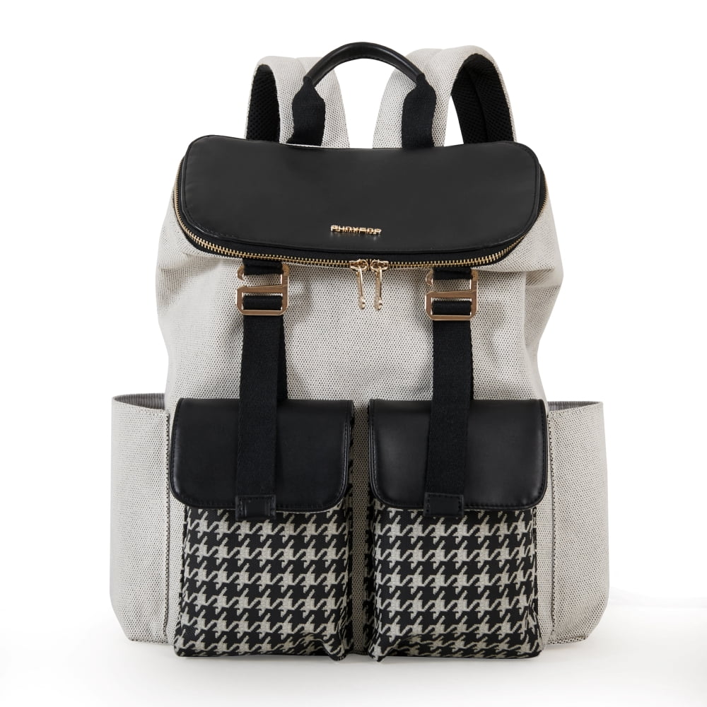 Sunveno Houndstooth Backpack Stylish Diaper Bag with Changing Pad ...