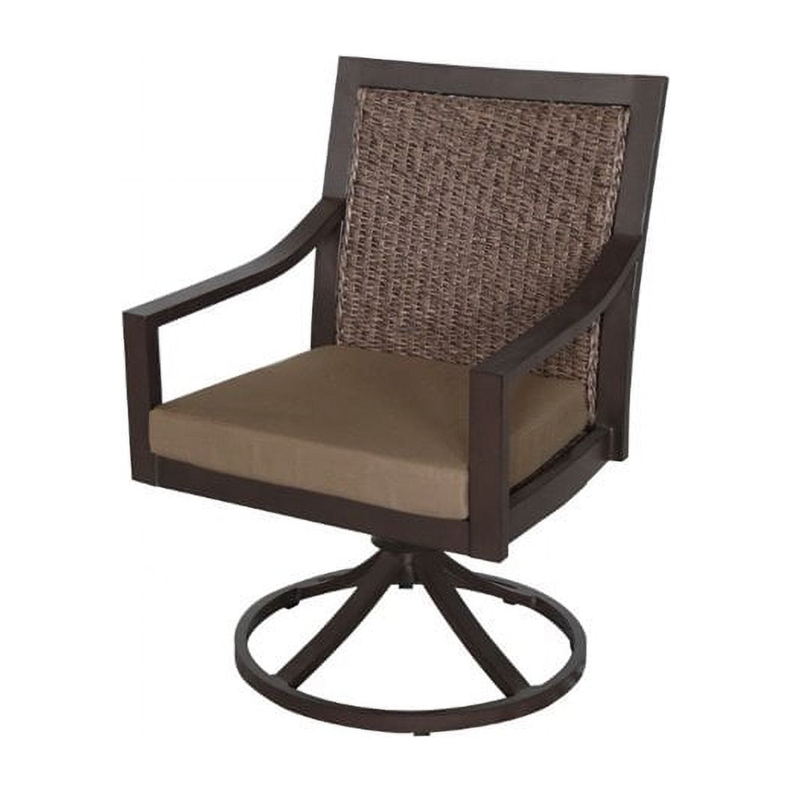 Sunvilla Biscay Wicker Swivel Patio Dining Chair in Caribou - Walmart.com
