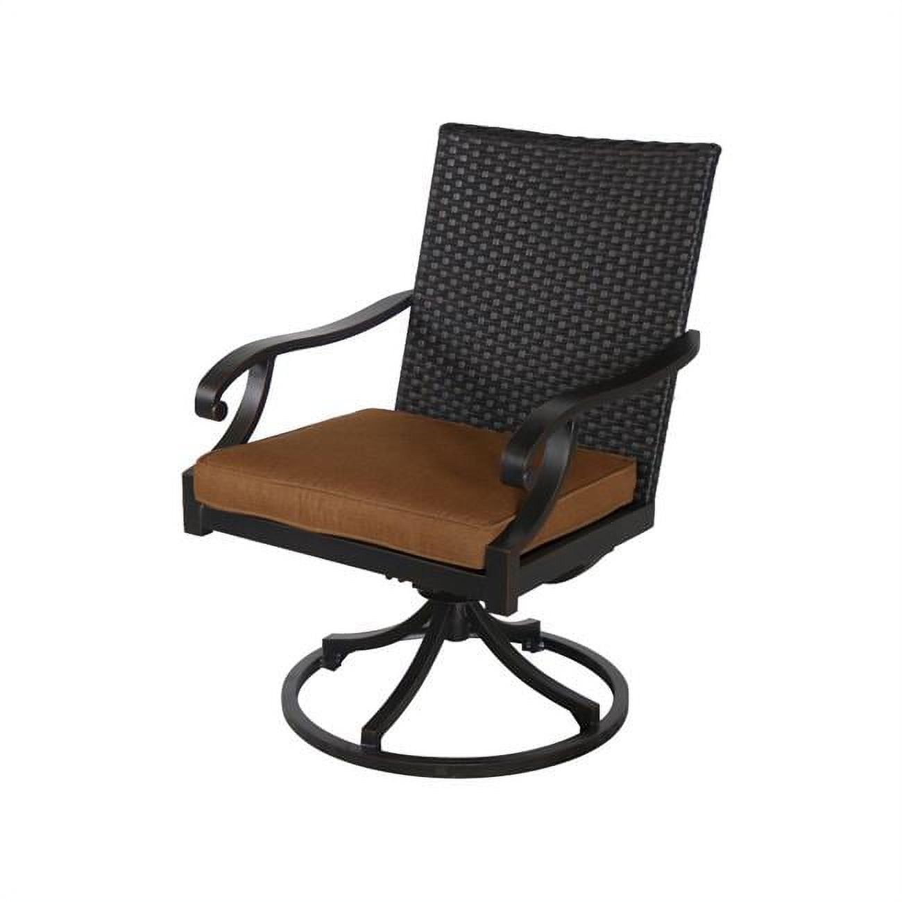 Sunvilla Somerset Wicker Swivel Patio Dining Chair in Teak (set of 2 ...