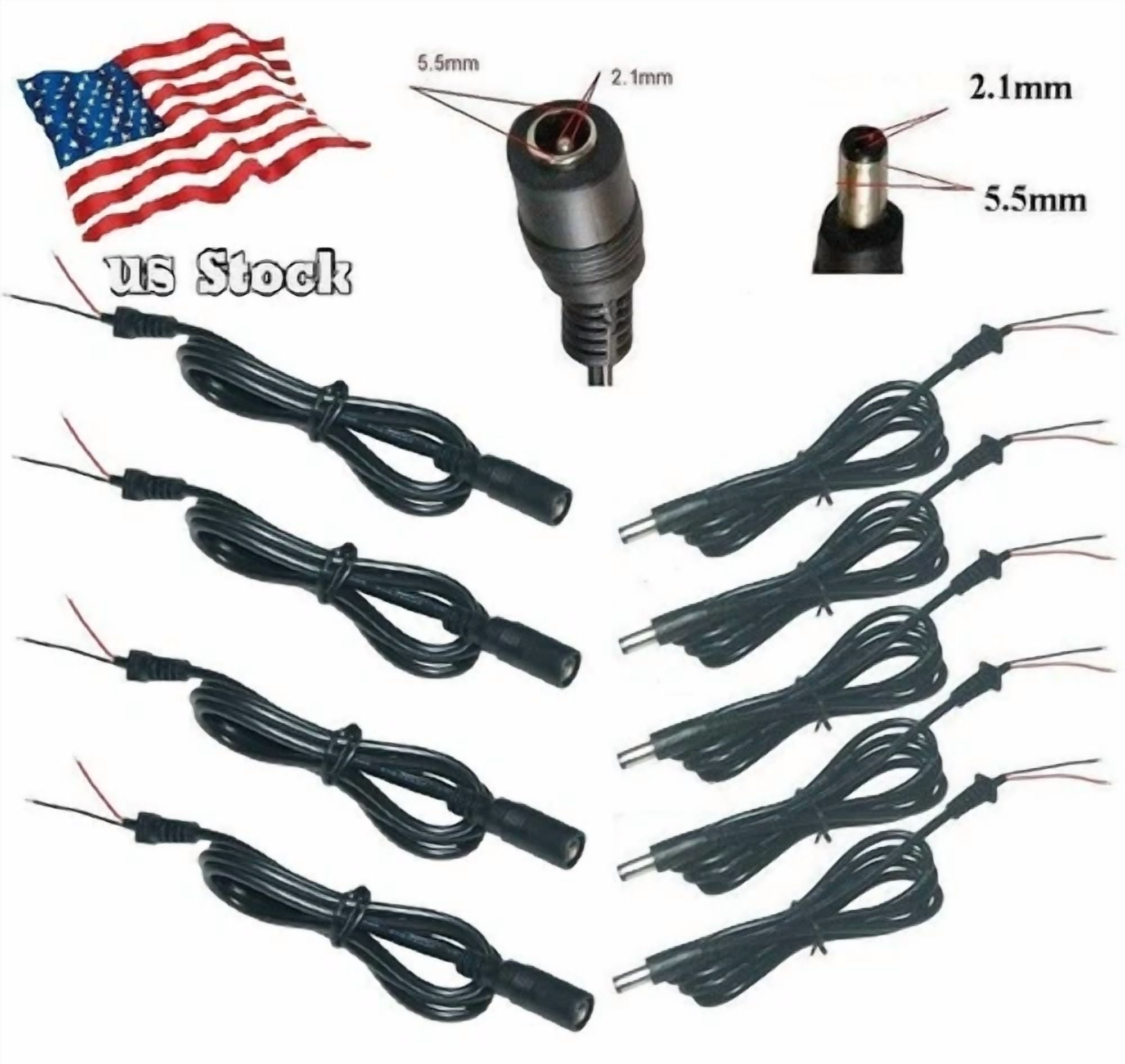 Sunvision Cctv X8 38” Dc Power Female/Male Plug Pigtail Cable For ...