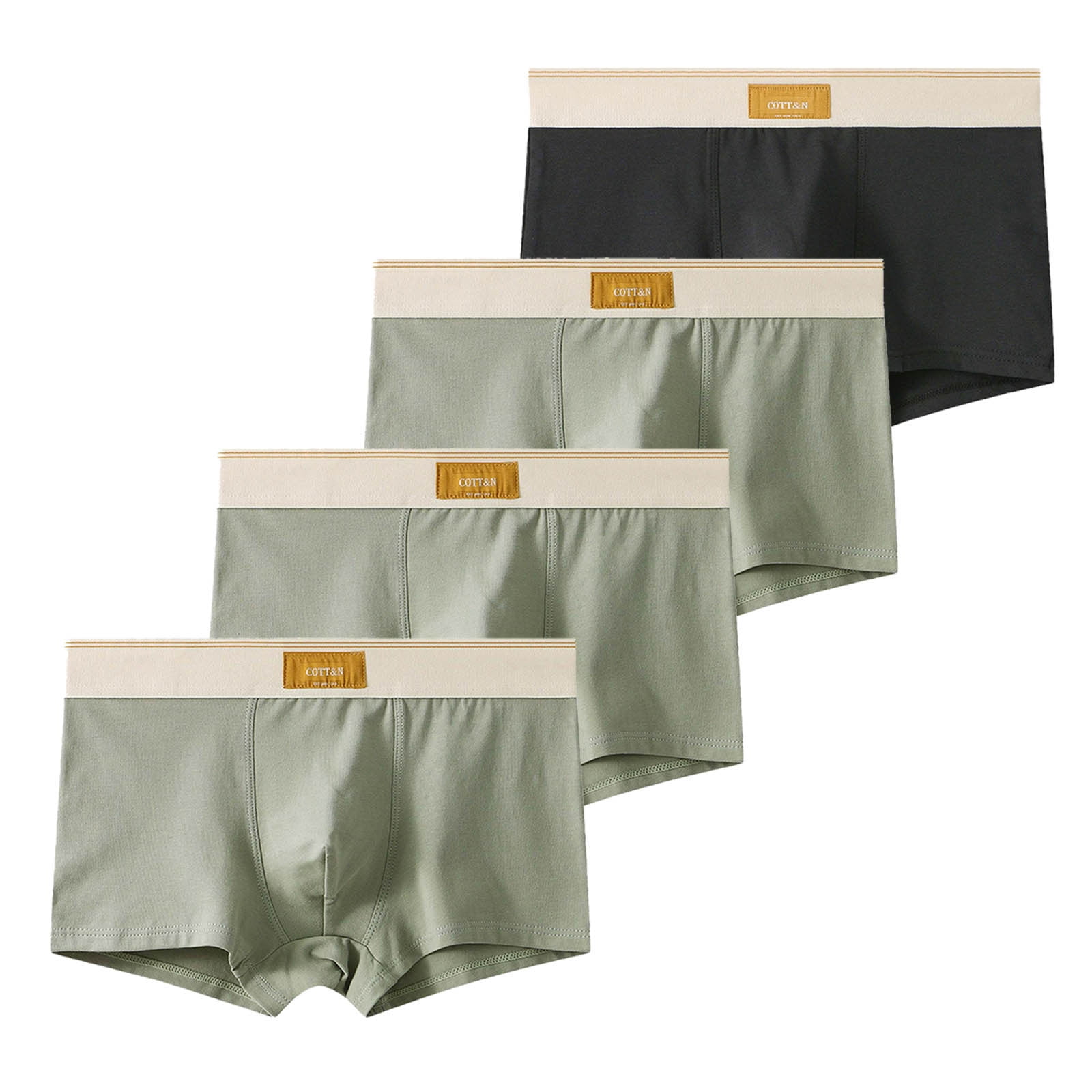 Sunvit-Panties Mens Cotton Boxer Briefs 4-Pack - Army Green, Size 2XL ...