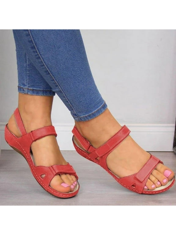 VerPetridure Woman Summer Sandals Open Toe Buckle Ankle Strap ...