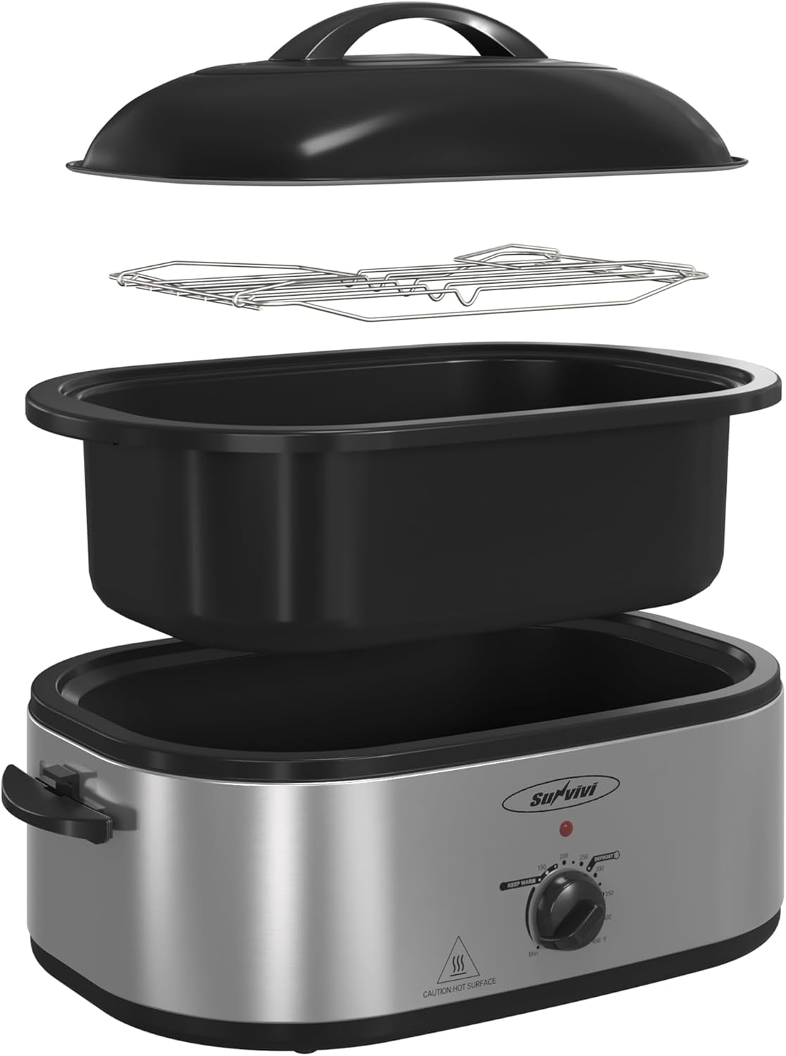 Sunvivi 18-Quart Roaster Oven with Self-Basting Lid, Electric Turkey ...
