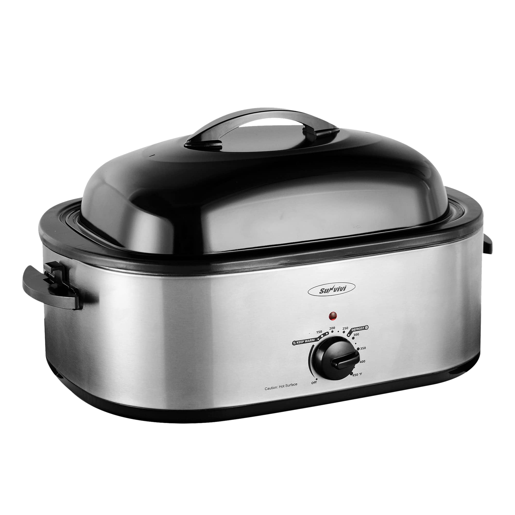 Sunvivi 20 Quart Stainless Steel Large Electric Roaster, Self-Basting ...