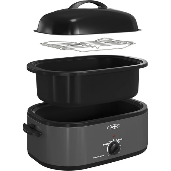 Sunvivi 22lb 18-Quart Electric Roaster Oven with Self-Basting Lid ...