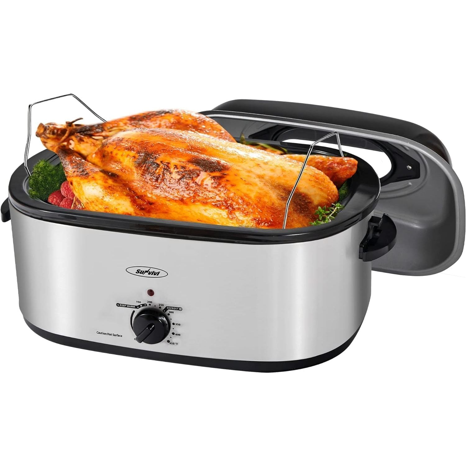 Sunvivi 24 Quart Electric Roaster with Removable Pan,Electric Turkey ...