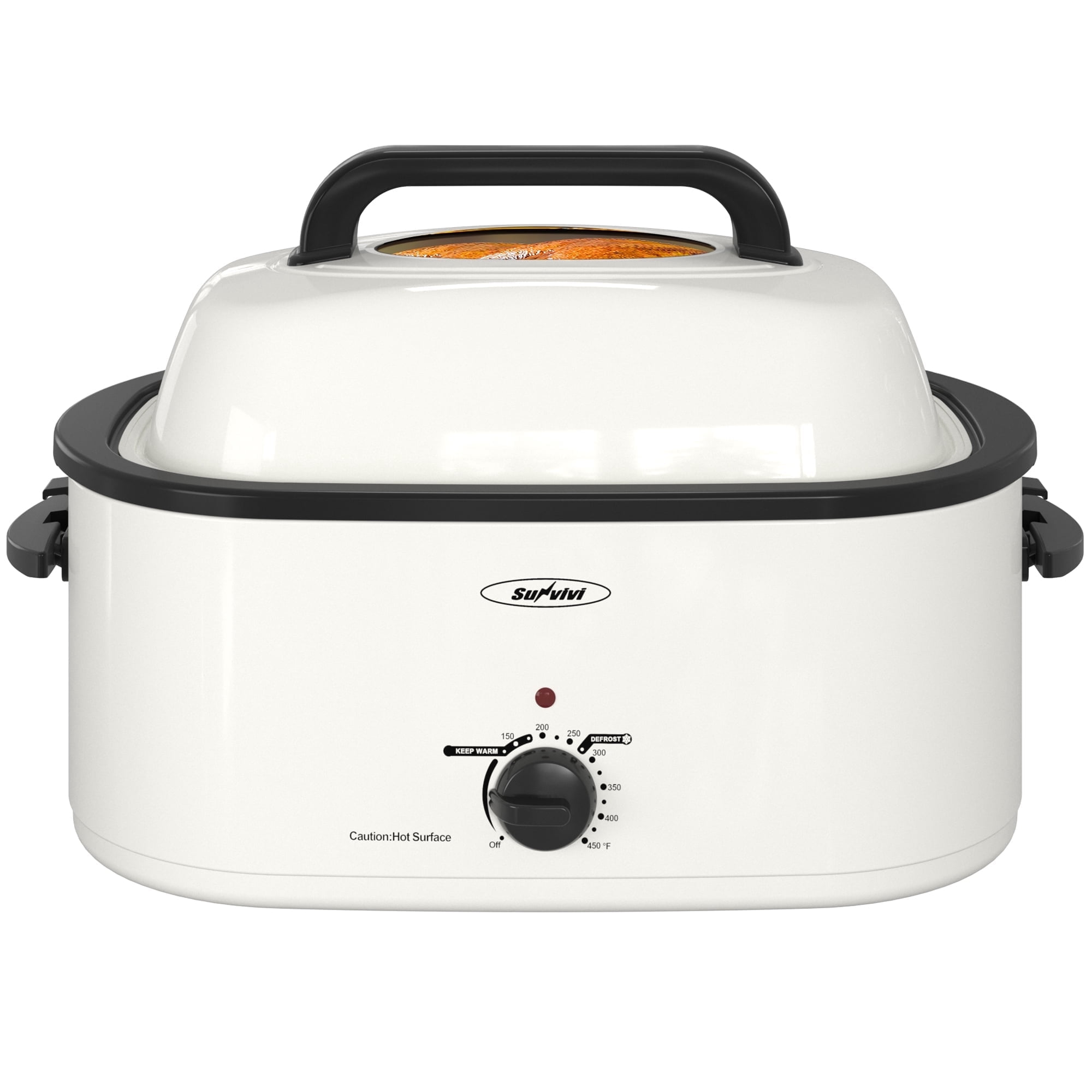Sunvivi 24 Quart Electric Turkey Roaster Oven with Visible Glass Lid ...