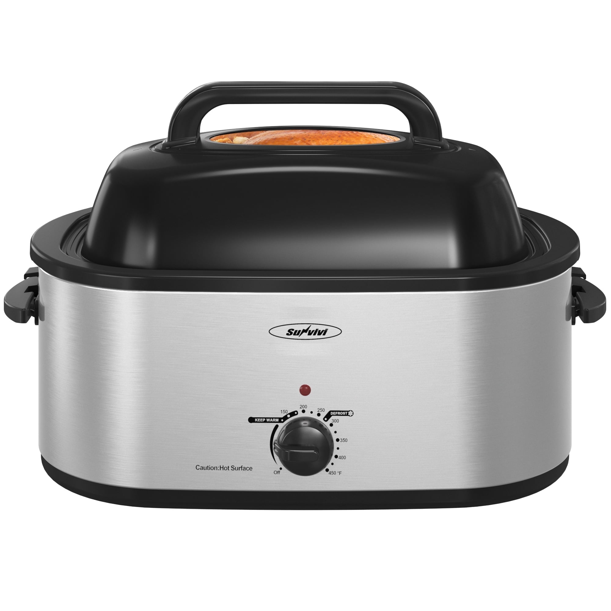 Sunvivi 26 Quart Electric Turkey Roaster Oven with Visible Glass Lid ...