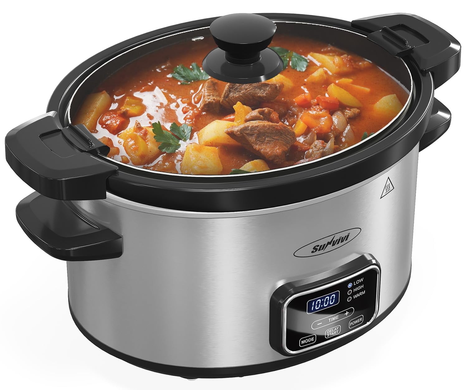 Sunvivi 4qt Slow Cooker, Programmable Slow Cooker with Locking Lid ...