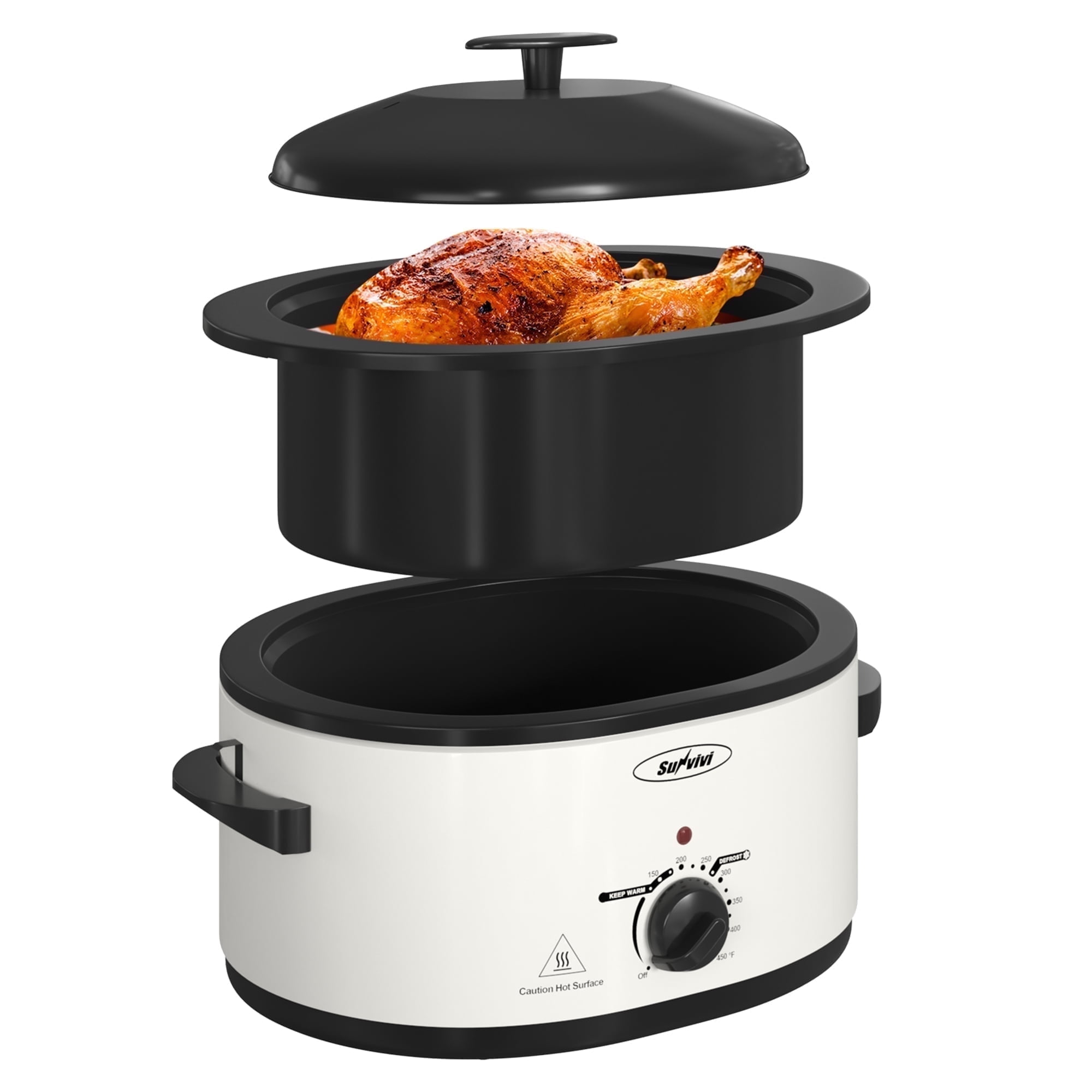 Sunvivi 8QT Roaster Oven with Self-Basting Lid, Electric Turkey Roaster ...