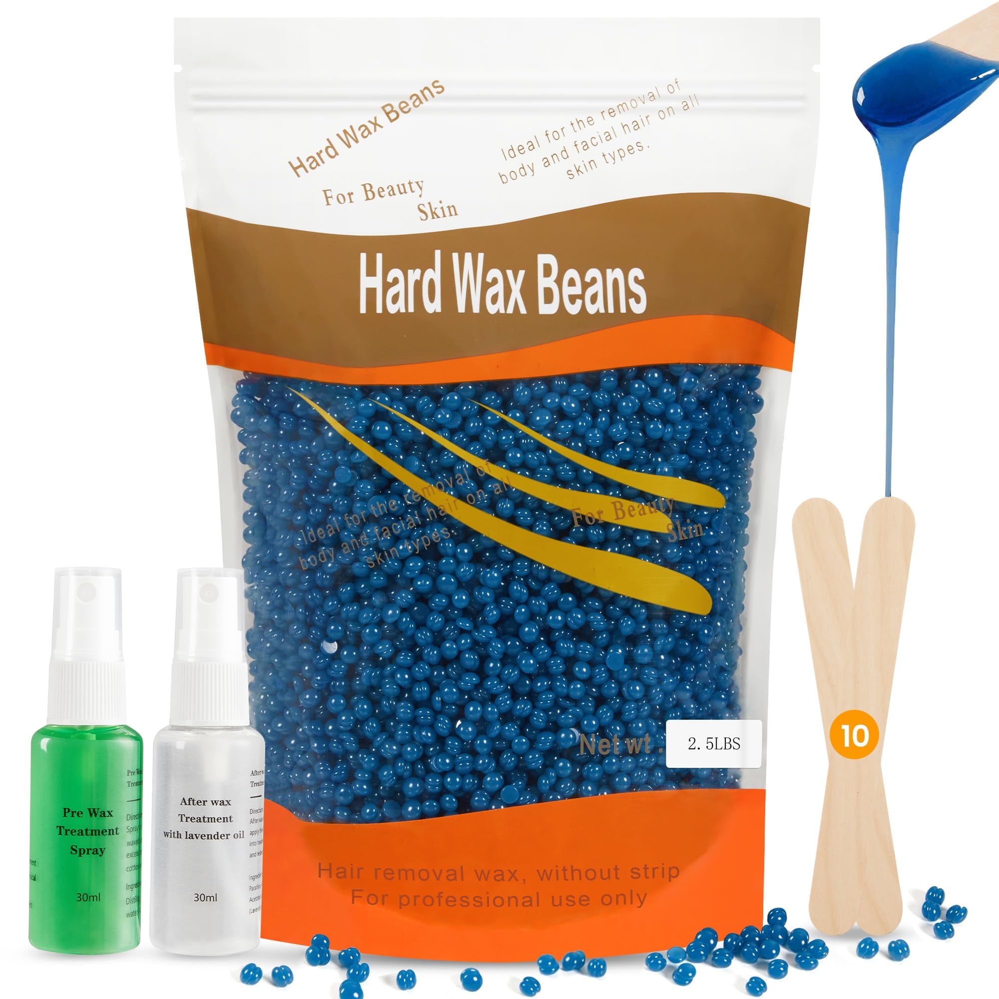 Sunvivi Hard Wax Beads for Hair Removal 2.5lb, Brazilian Bikini Hard ...