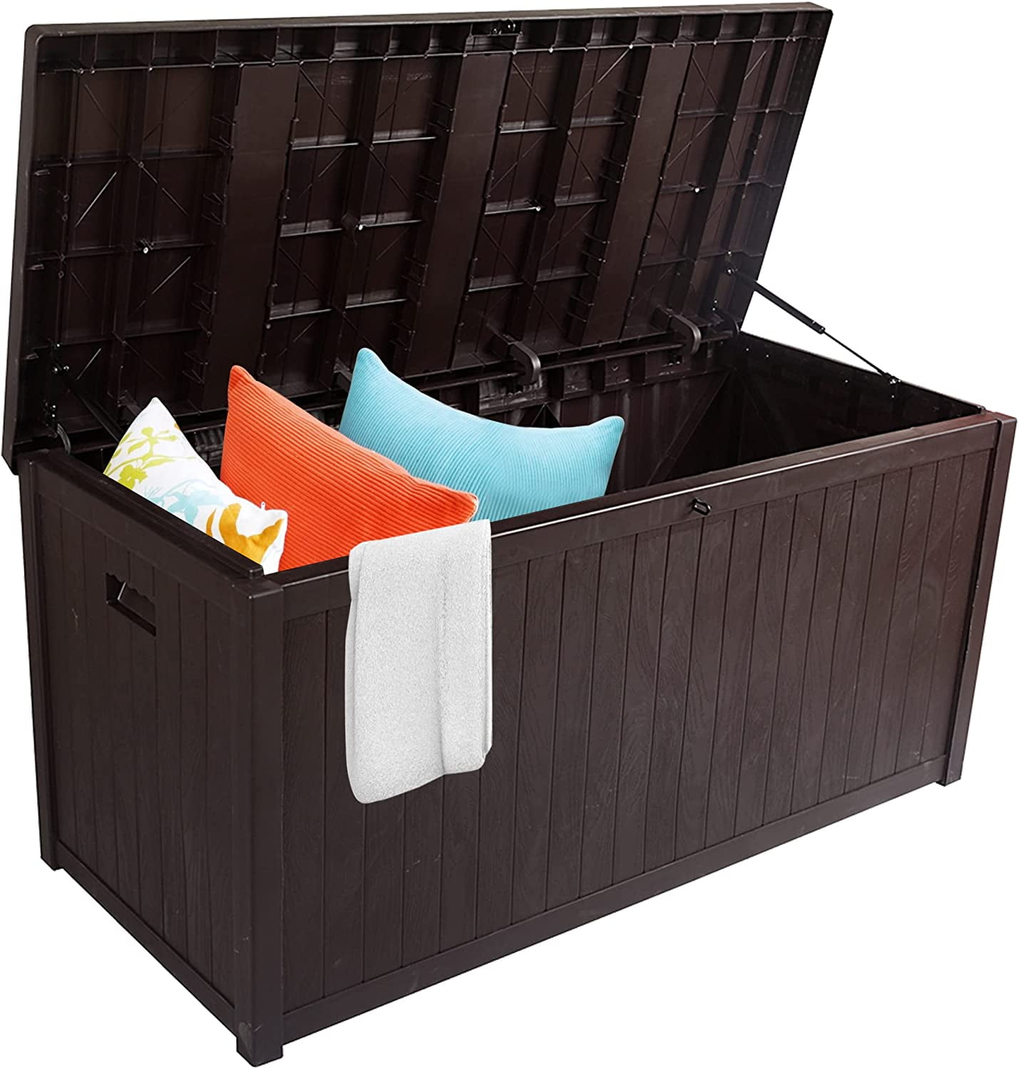 Sunvivi 120 Gallon Outdoor Resin Storage Box, Waterproof, UV Resistant ...