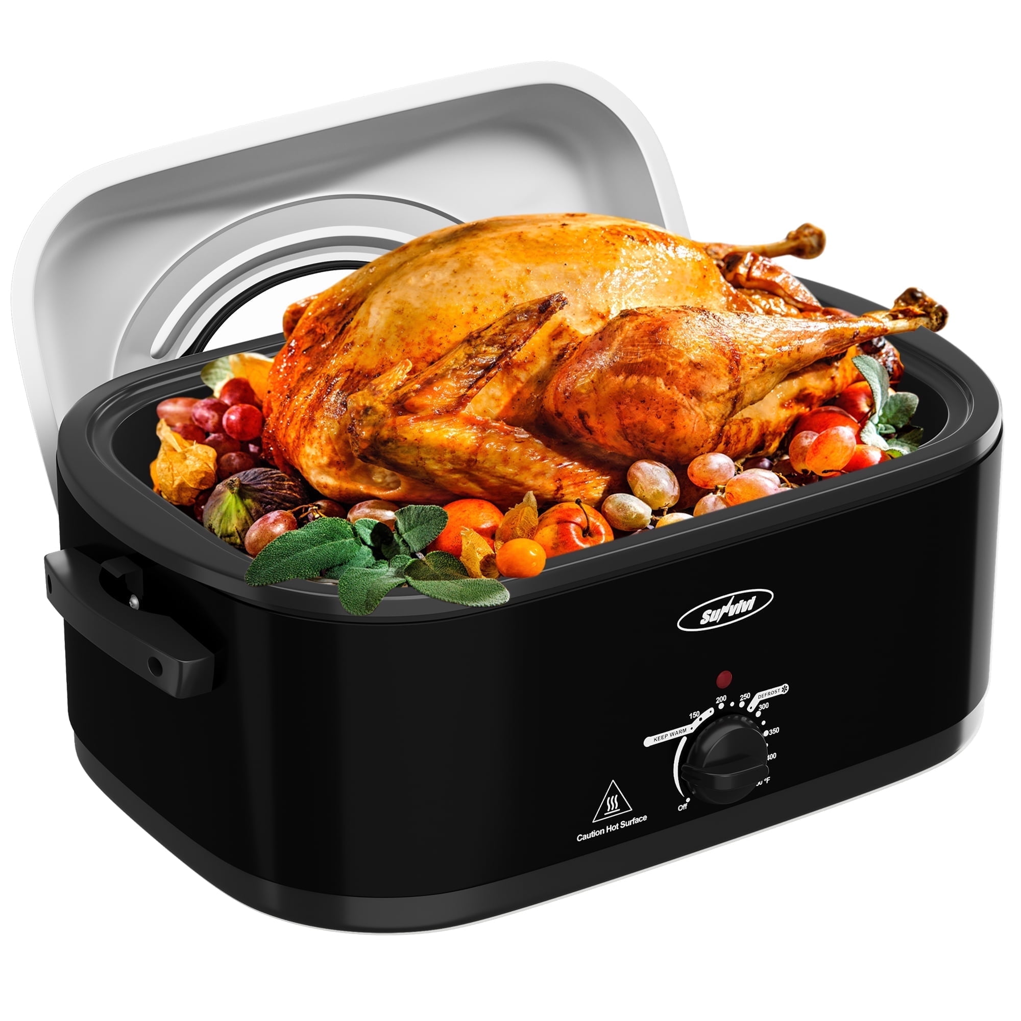 Sunvivi Roaster Oven with Self-Basting Lid, 18qt Electric Roaster with ...
