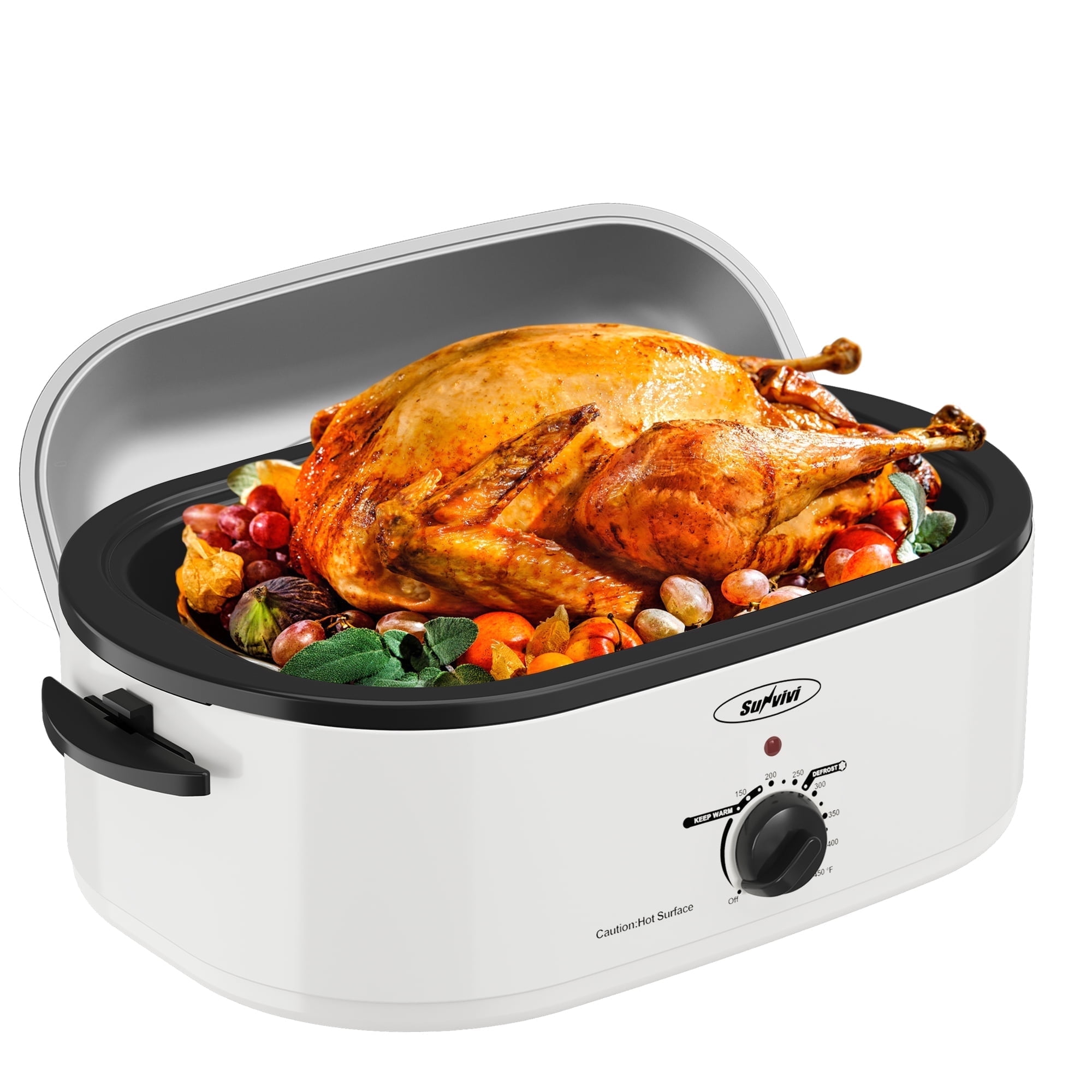 Sunvivi Roaster Oven with Self-Basting Lid, 18qt Electric Roaster with ...